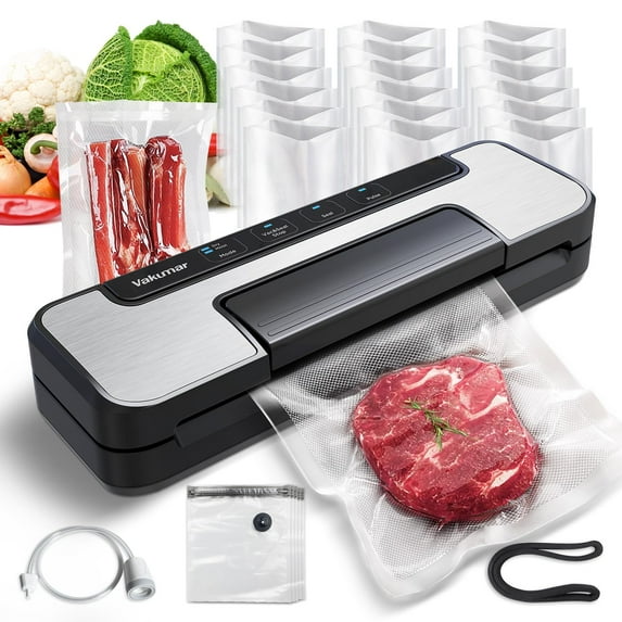 Vacuum Sealer Machine, 80Kpa Food Vacuum Sealer Machine with Double ...