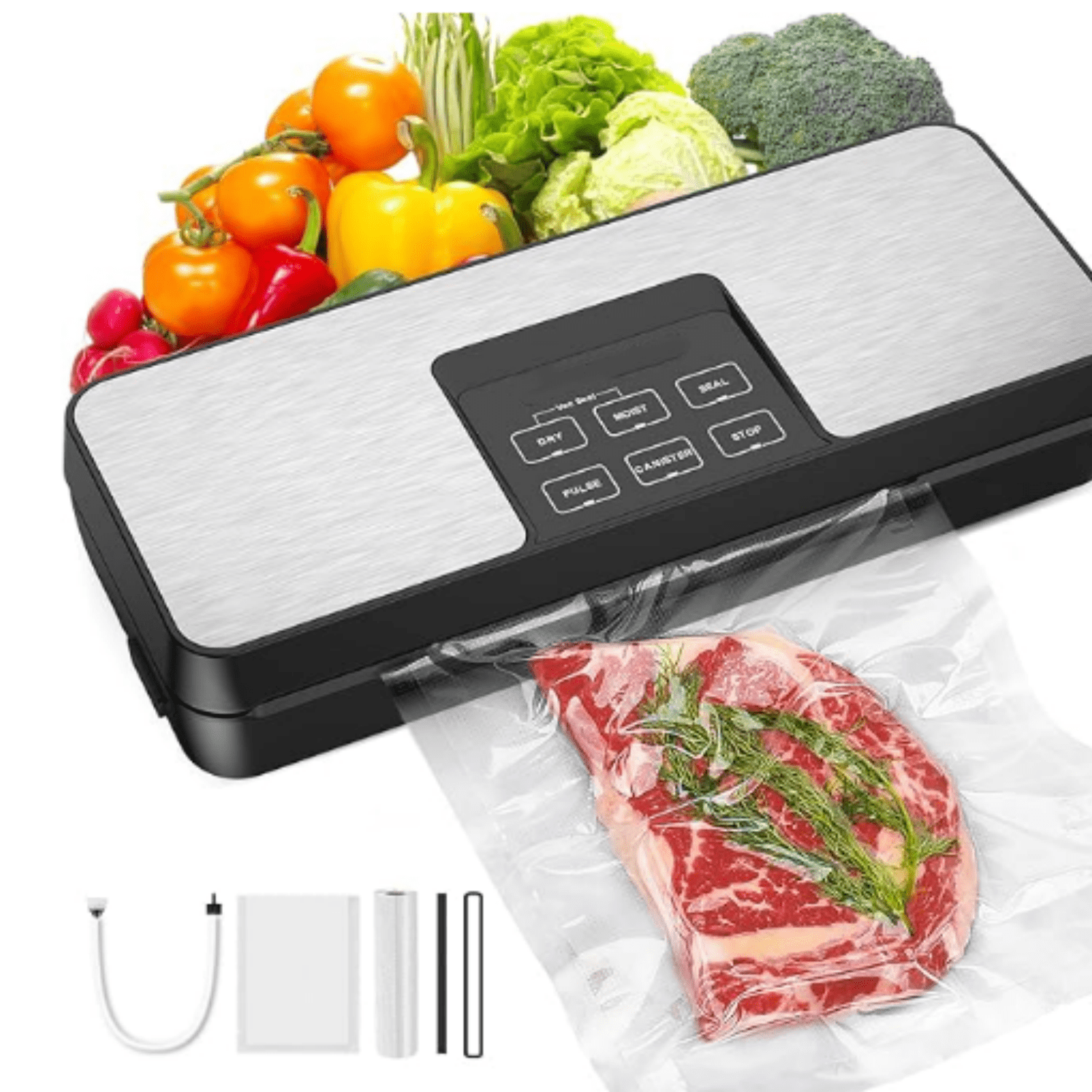 Vacuum Sealer Machine, 85Kpa Food Vacuum Machine, Food Vacuum Sealer ...