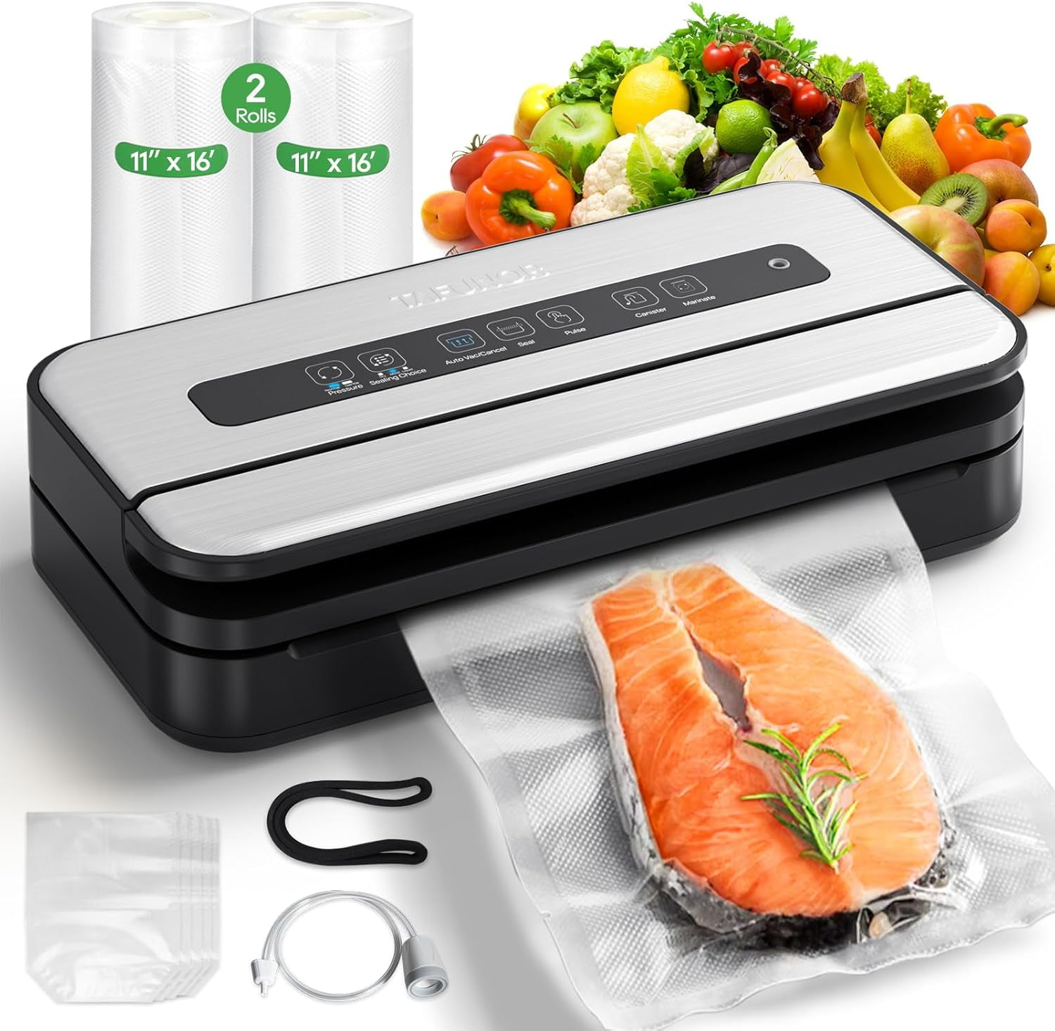 Vacuum Sealer Machine 90Kpa Food Preservation Dry Moist Liquid Modes ...