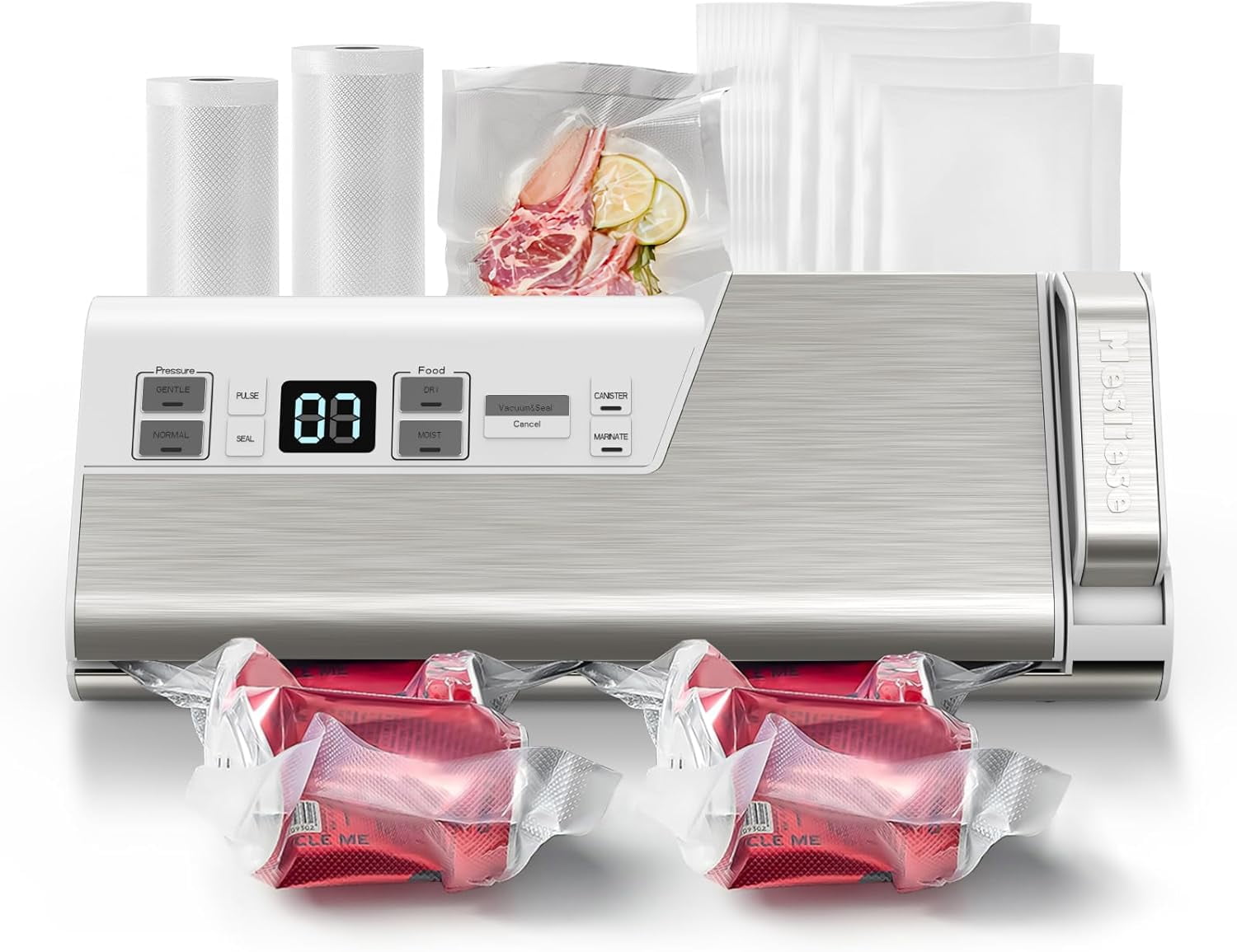 Vacuum Sealer Machine, 95kPa 140W Double Seal Powerful Food Sealer, One ...
