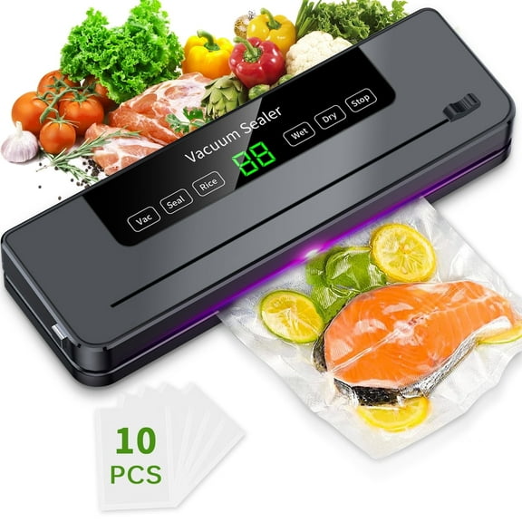 Vacuum Sealer, Vacuum Sealer Machine for Food Storage with Sealer Bags ...