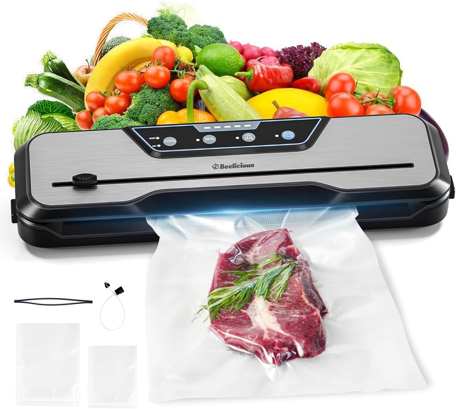 Vacuum Sealer Machine, Beelicious Automatic Air Sealing for Food ...