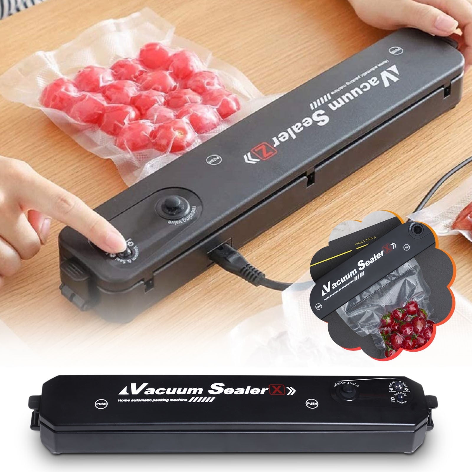 Vacuum Sealer Machine Black Style Gift Kitchen Vacuum Packer Machine ...
