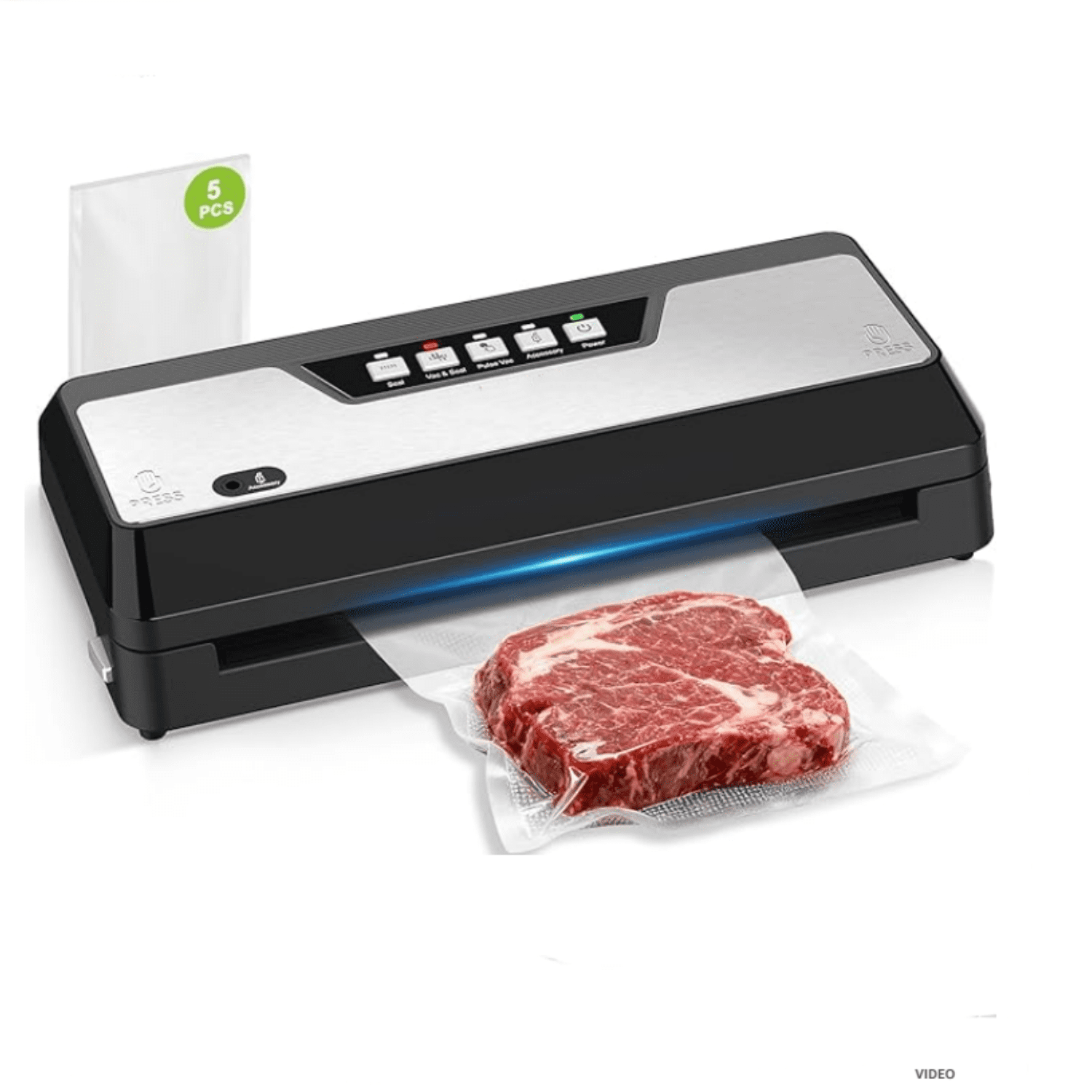 Vacuum Sealer Machine with Built-in Cutter and Bag Storage for Sous ...