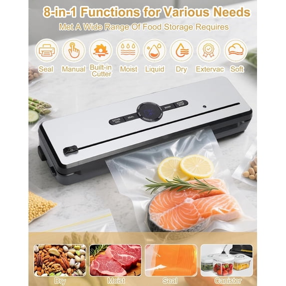 Vacuum Sealer Machine, Compact Vacuum Sealer for Food, Powerful ...