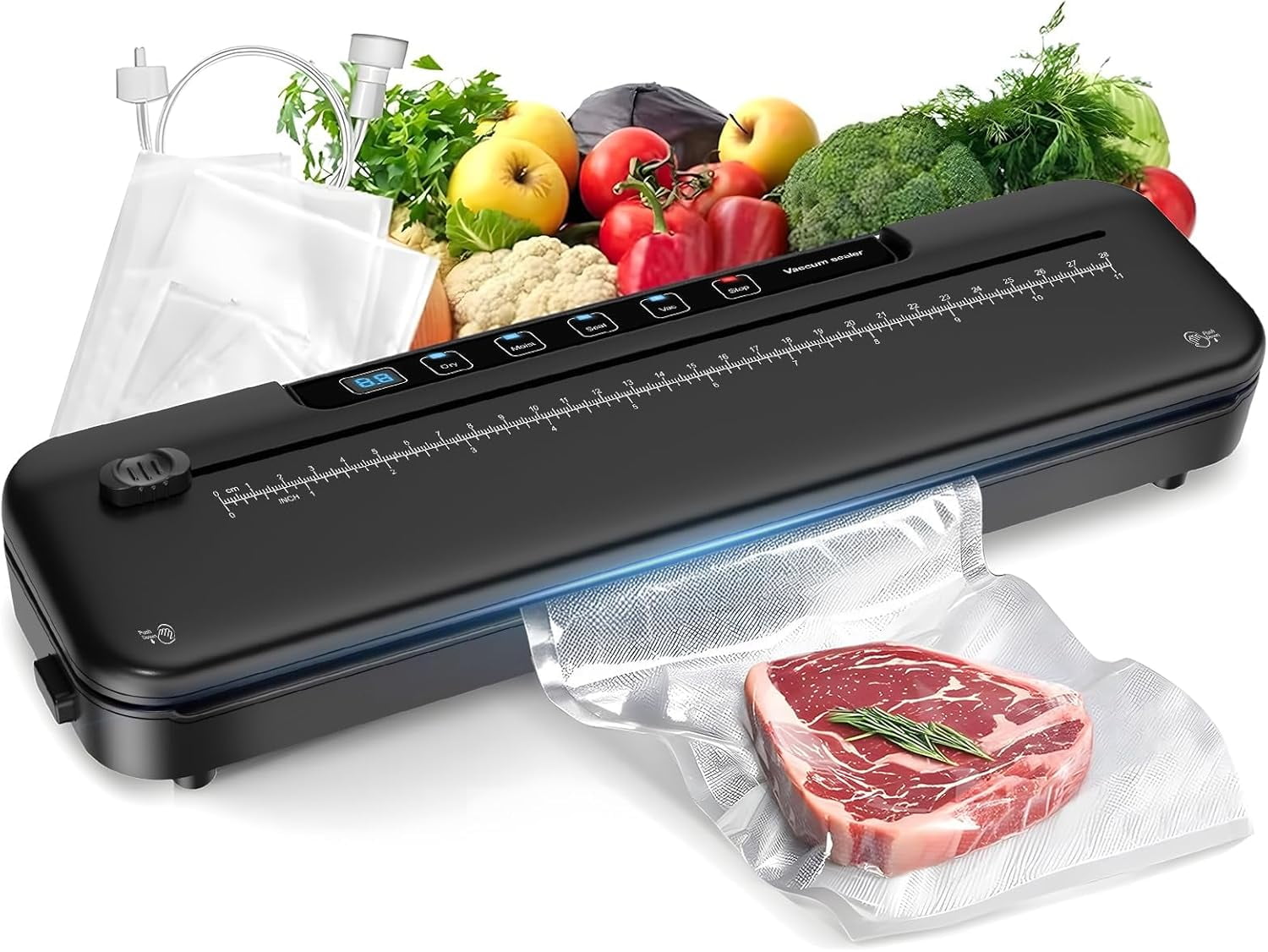 Vacuum Sealer Machine for Food Preservation, 6-in-1 Food Sealer for ...