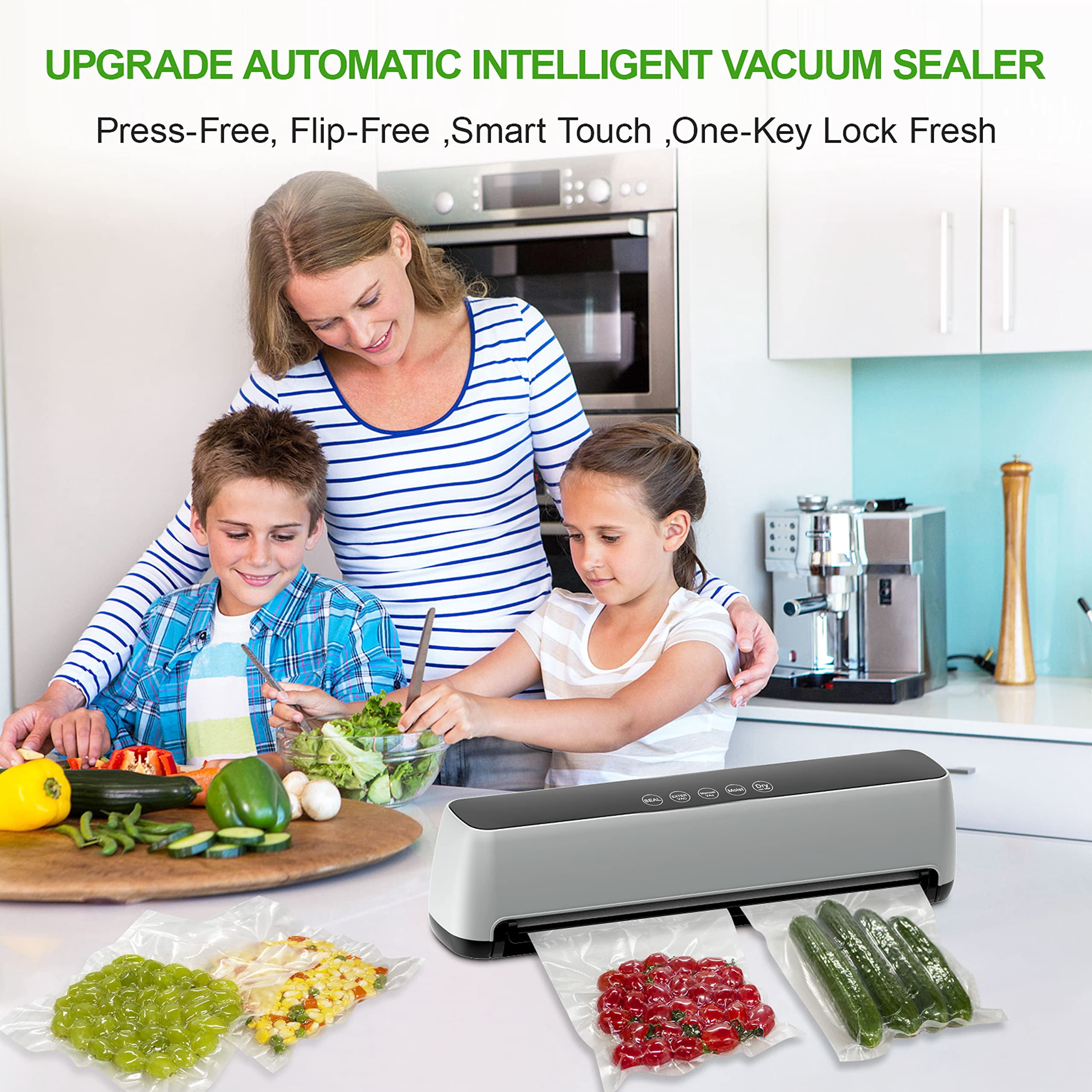 Vacuum Sealer Machine-One-Touch Full Automatic Vacuum Sealer with LED ...
