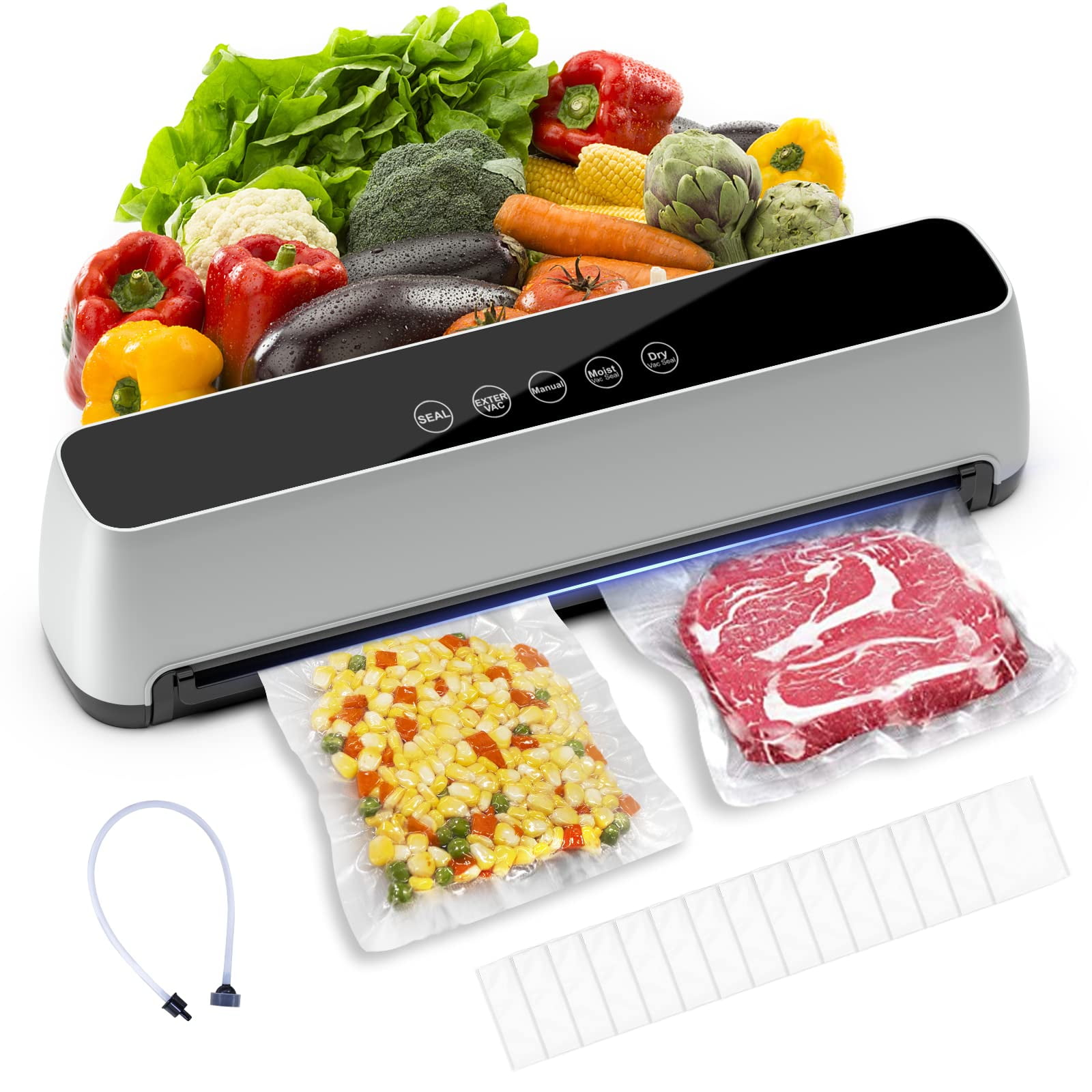 Vacuum Sealer Machine-One-Touch Full Automatic Vacuum Sealer with LED ...
