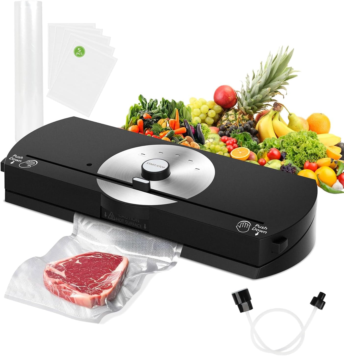 Vacuum Sealer Machine for , 65KPA Compact Vacuum Air Sealer with Built ...