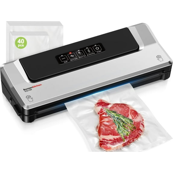 Vacuum Sealer Machine with 40 Bags | Compact Food Sealer for Kitchen ...