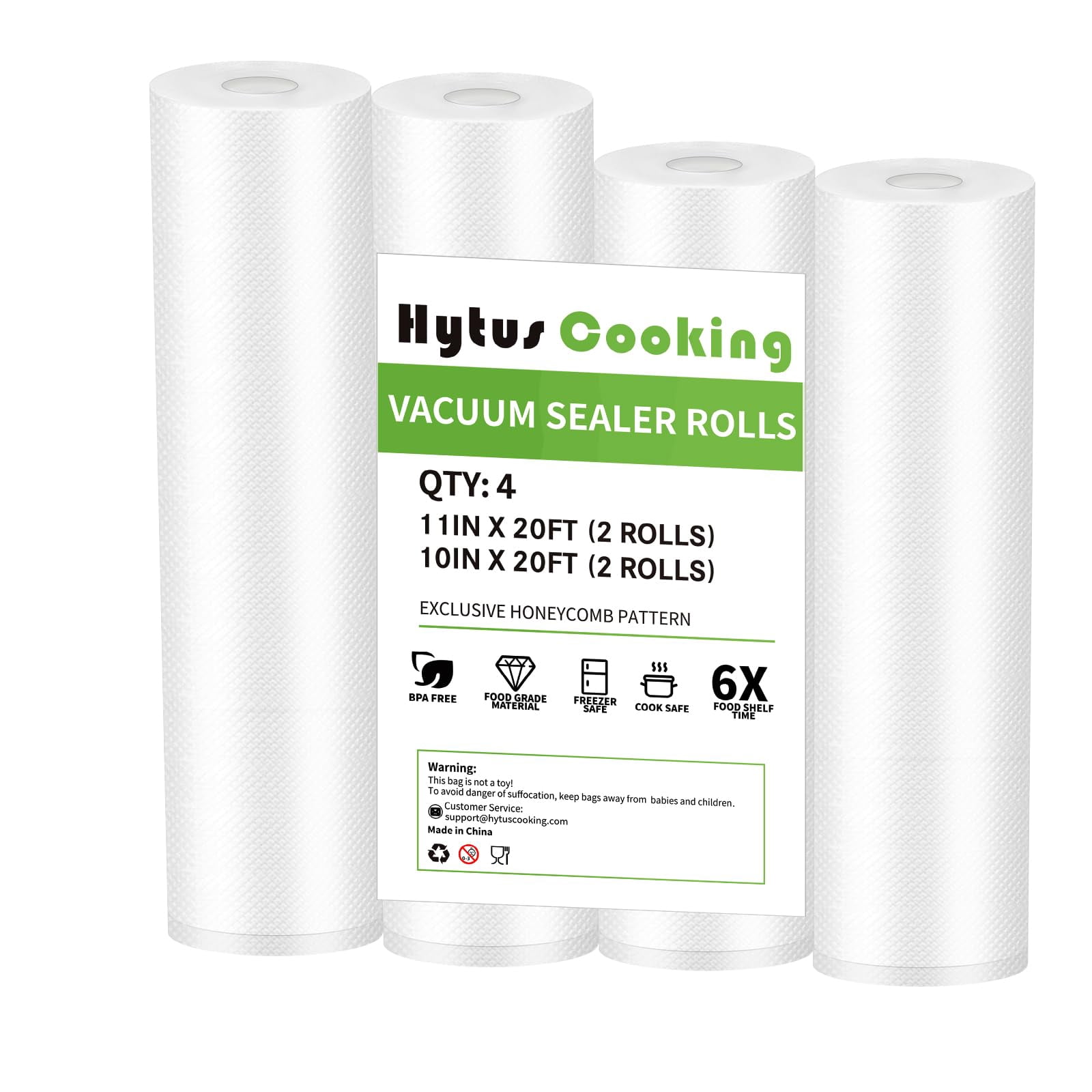 Vacuum Sealer Rolls Bags for Food, 3 Rolls 11" x 20' Commercial Grade ...