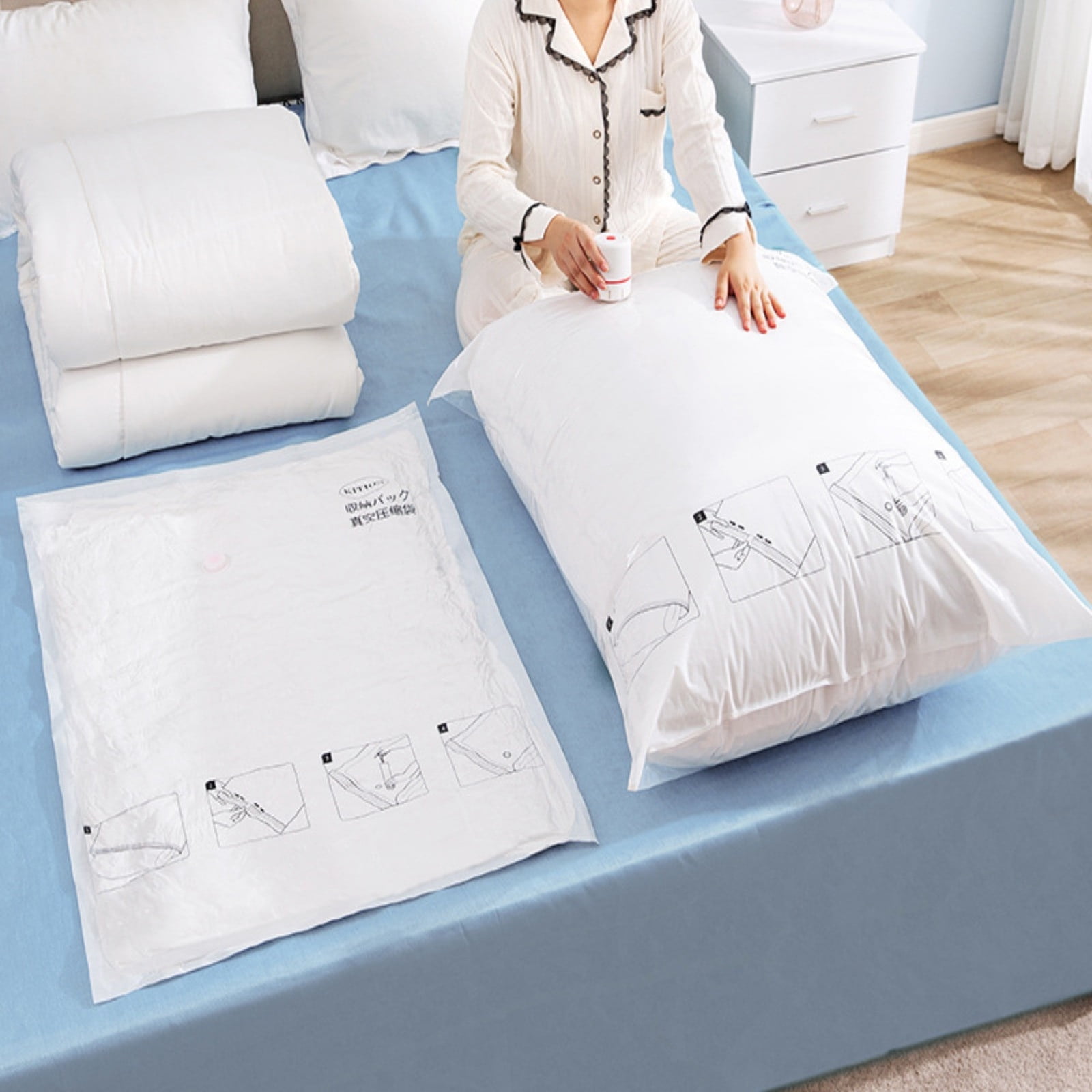 Vacuum Storage Bags 4 Pack, Extra Large Vacuum Seal Bags for Clothing ...