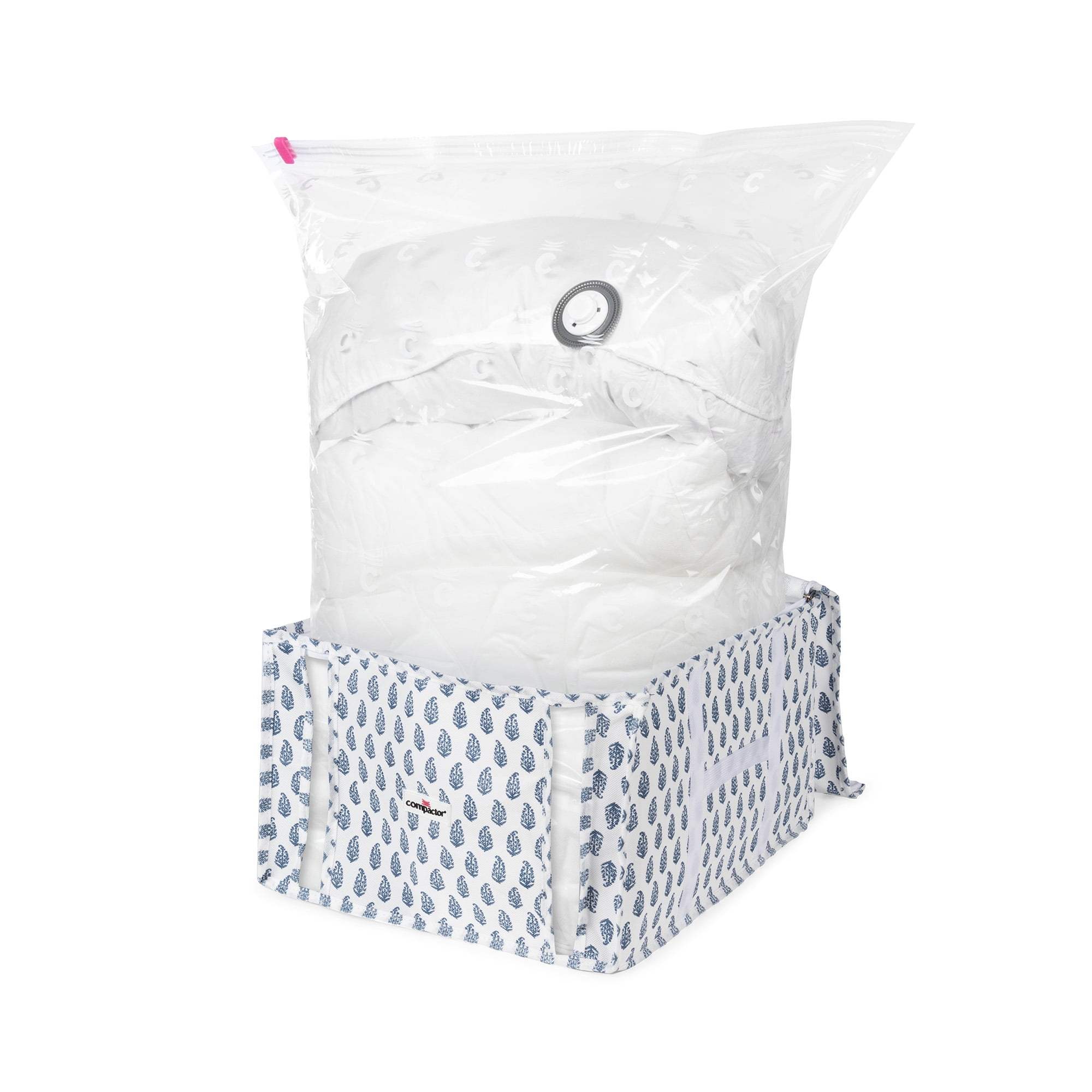 Vacuum Storage Box, White/Blue, M, Delhi Range, by Compactor. - Walmart.com