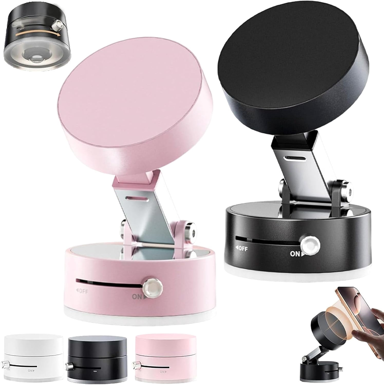 Vacuum Suction Magnetic Phone Stand, 2025 New 360° Rotatable Double ...