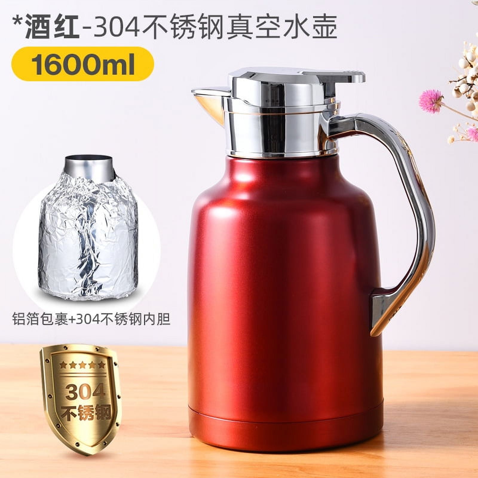 Vacuum Thermal Insulation Kettle 304 Stainless Steel Domestic Hot Water Pot Commercial Large ...