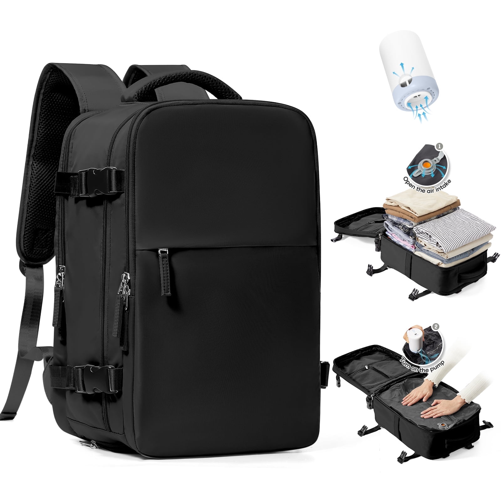 Vacuum Seal Compression Large Travel Backpack with Air Pump, Personal ...