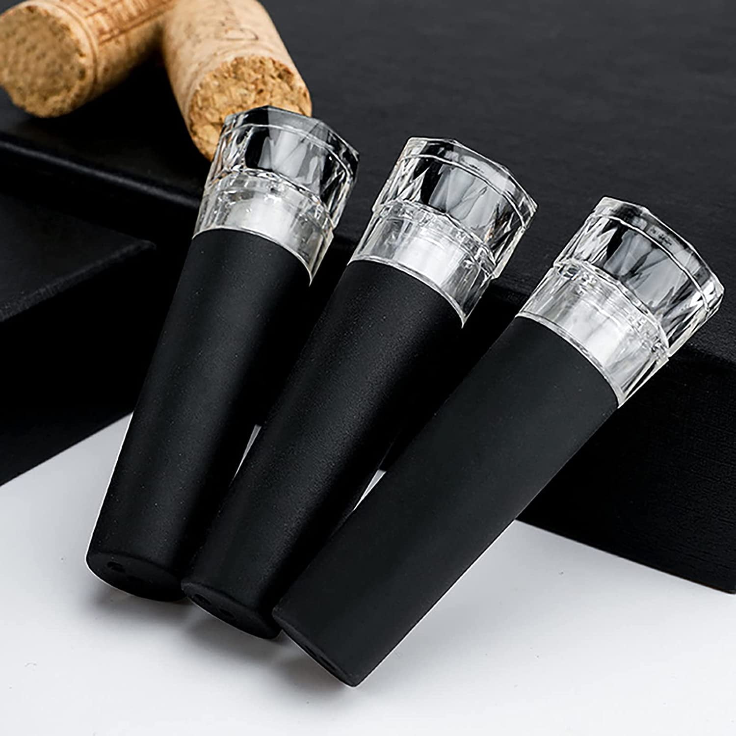 Vacuum Wine Stoppers, 3 Pack Wine Preserver Stoppers with Vacuum Pump ...