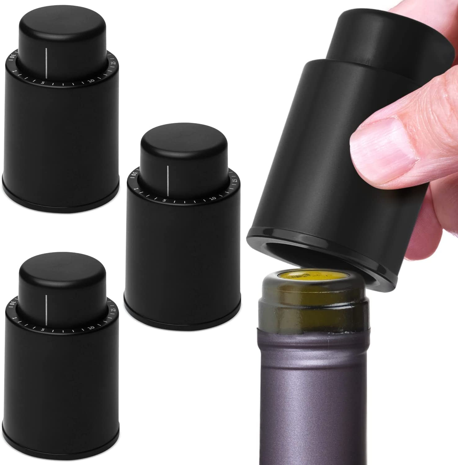 Vacuum Wine Stoppers - Leak-Proof Vacuum Pump Wine Preserver - Vacuum ...