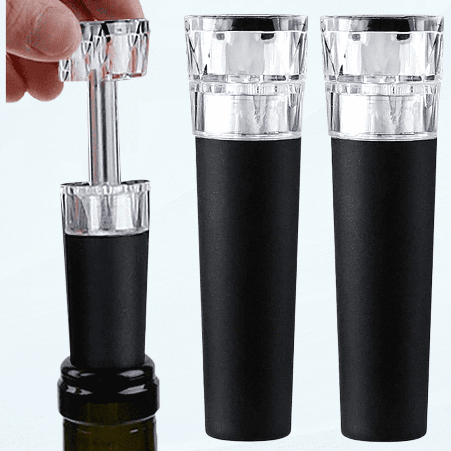 Vacuum Wine Stoppers, Wine Preserver Stopper with Vacuum Pump, Silicone ...