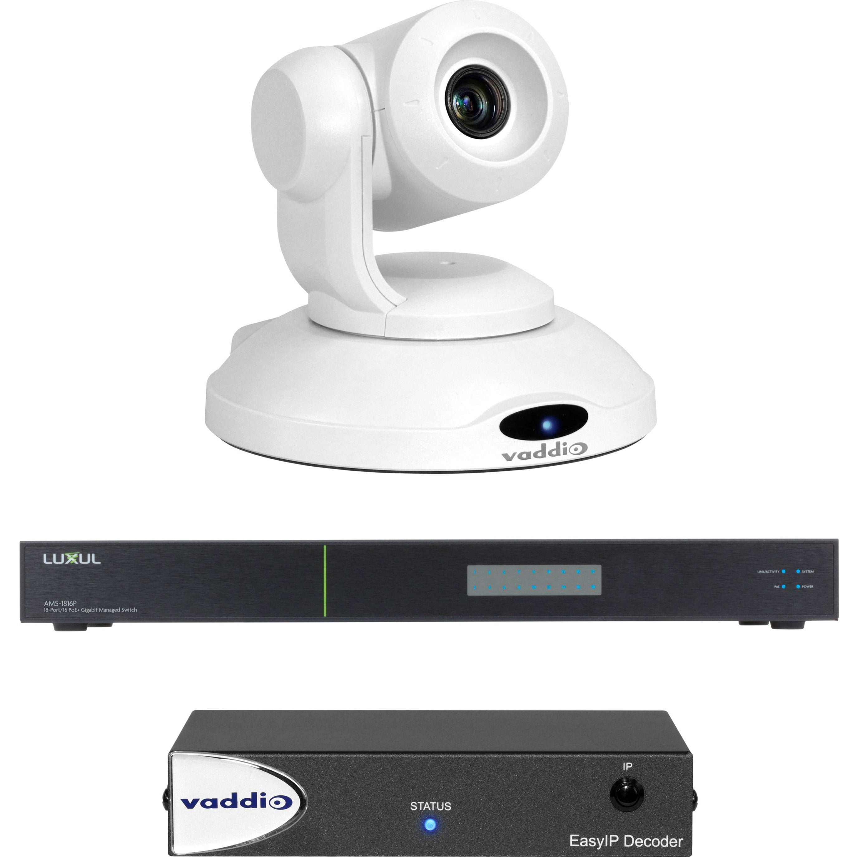 Vaddio EasyIP 10 Base Video Conferencing Kit with IP PTZ Camera, White ...