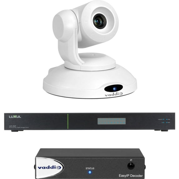 Vaddio EasyIP 10 Base Video Conferencing Kit with IP PTZ Camera, White ...