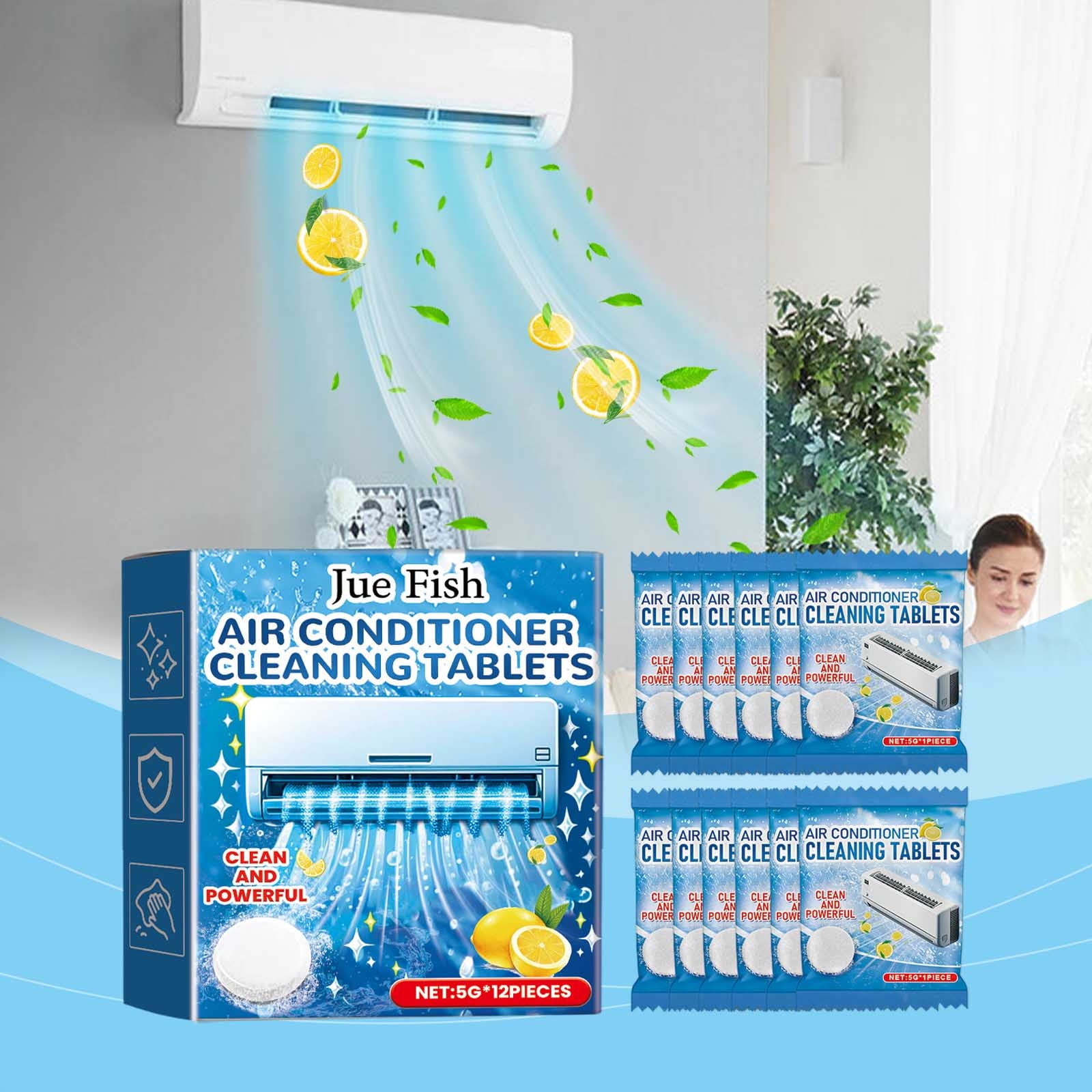Vadktai Air Conditioner Cleaning Tablets, High-efficiency Purification ...