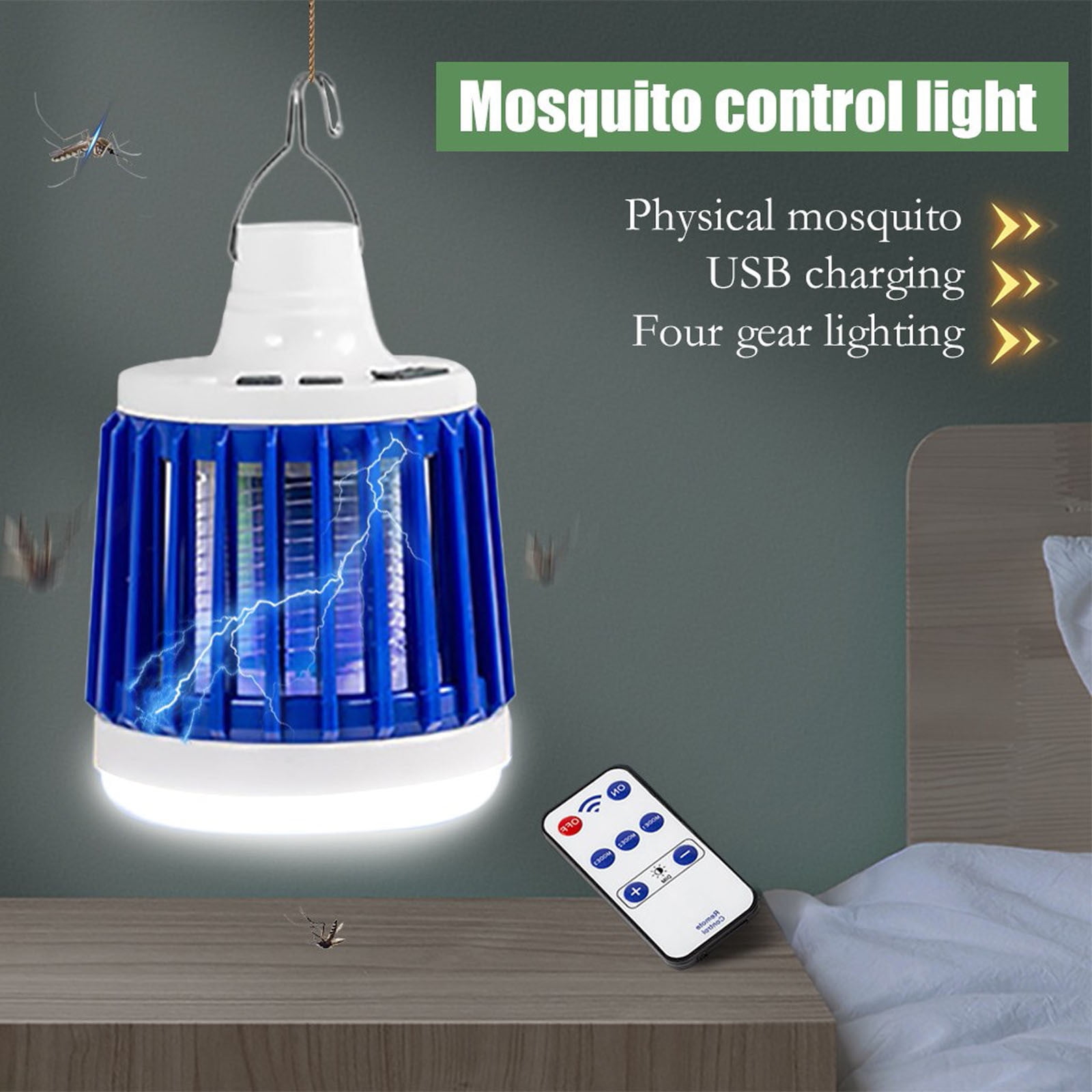 Vadktai Bug Zapper Outdoor/Indoor Electric, USB-C Rechargeable Mosquito ...