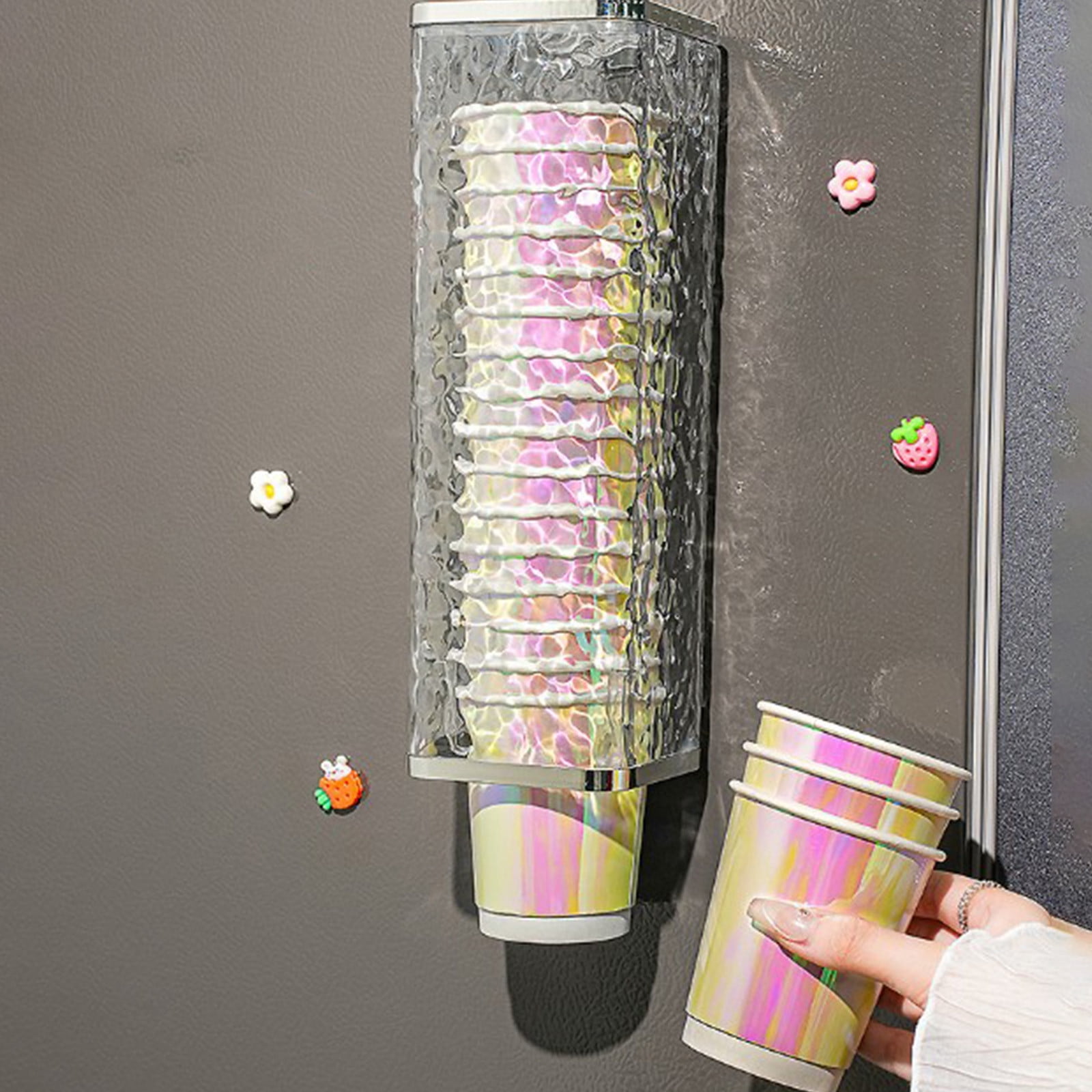 Vadktai Cup Dispenser, Pull Type Wall Mount Cup Holder, Water Cooler ...