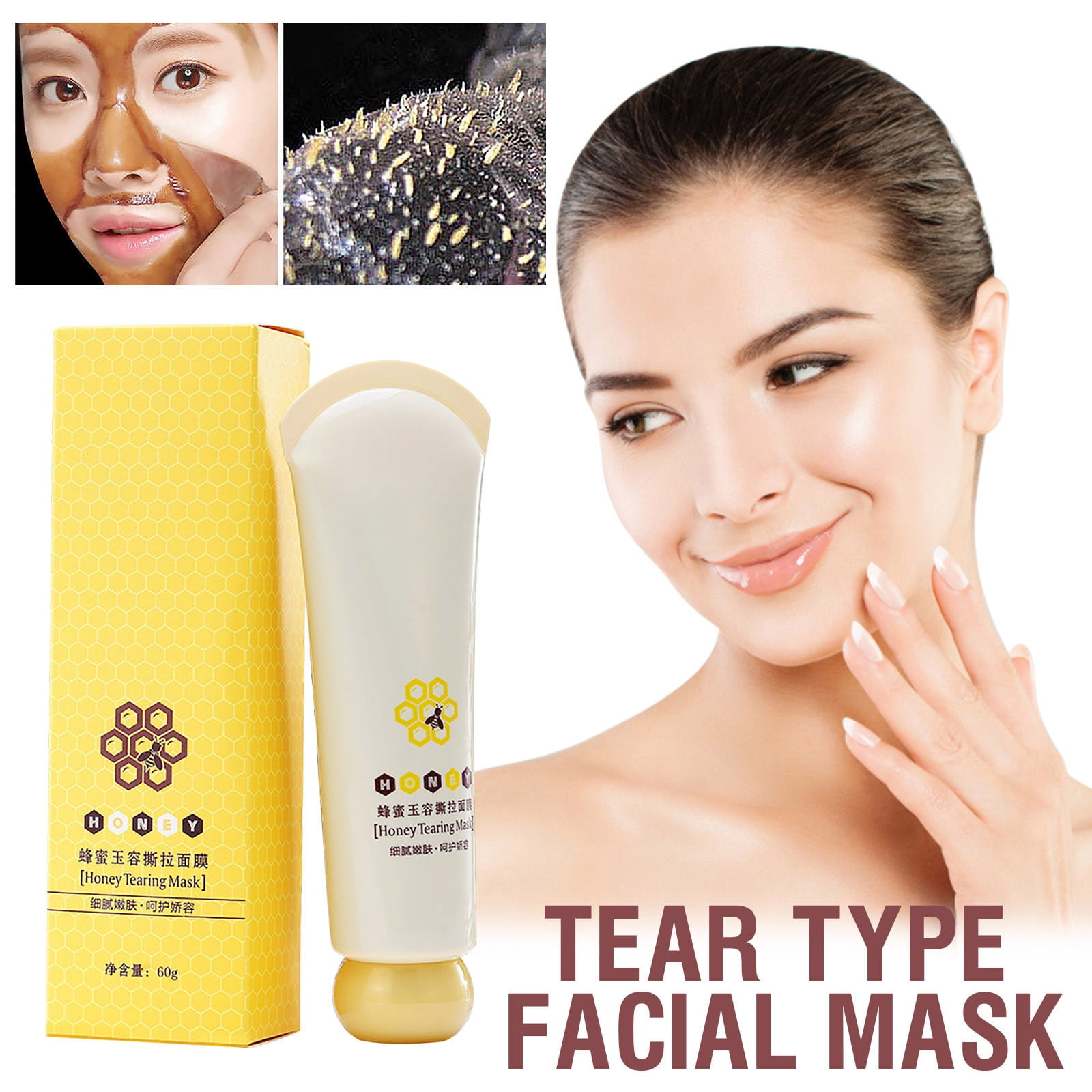 Vadktai Deals Honey Tearing Mask, Blackhead Control Honey Peel Mask for ...