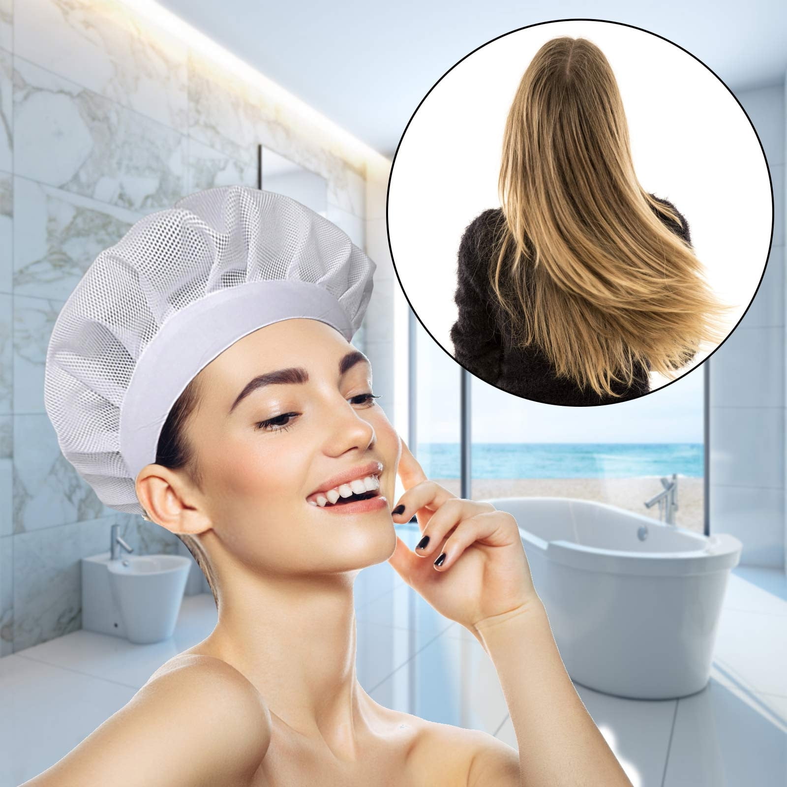 Vadktai Deals Net Plopping Cap, Net Plopping Cap for Drying Curly Hair ...