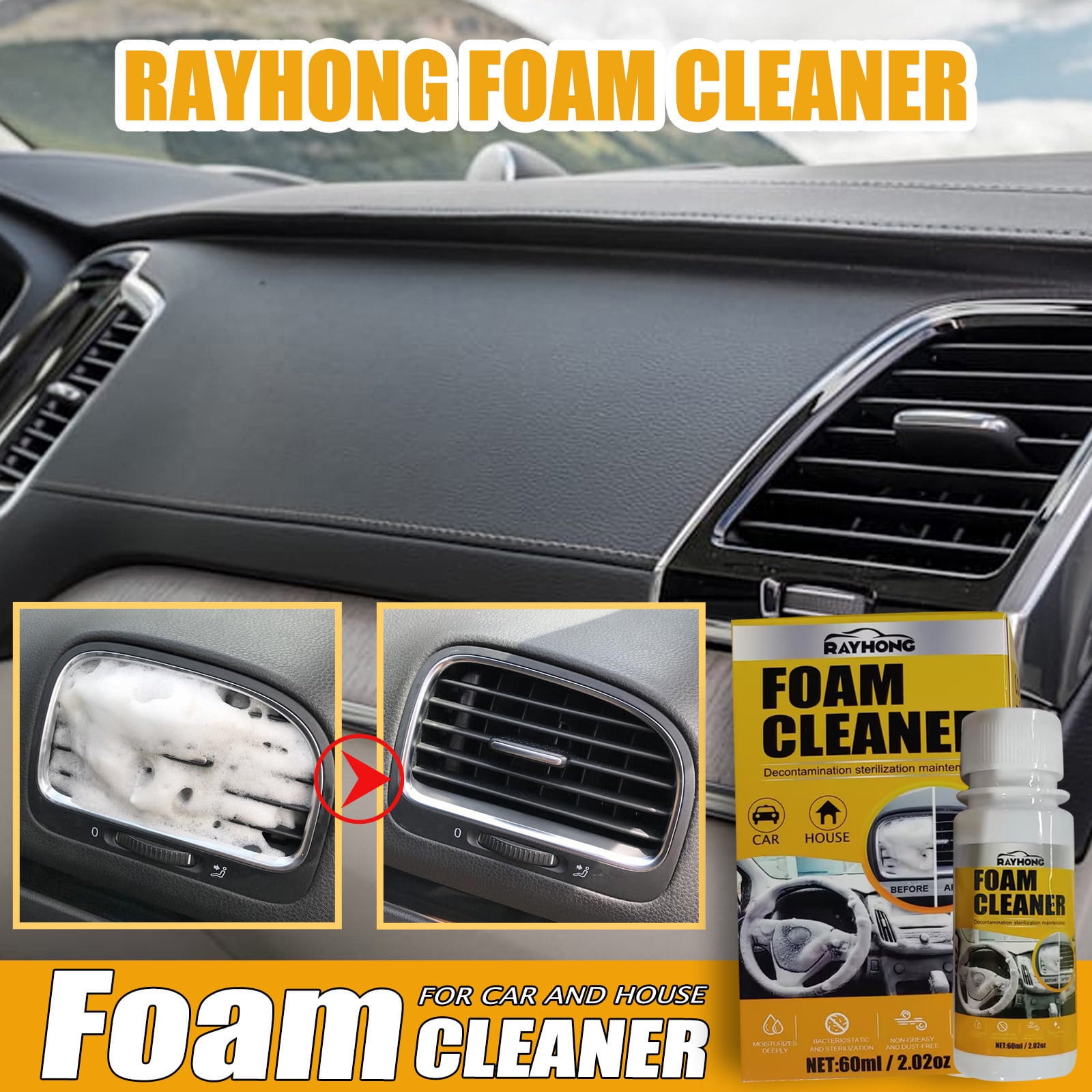 Vadktai Foam Cleaner, Multipurpose Foam Cleaner Spray, Leather ...