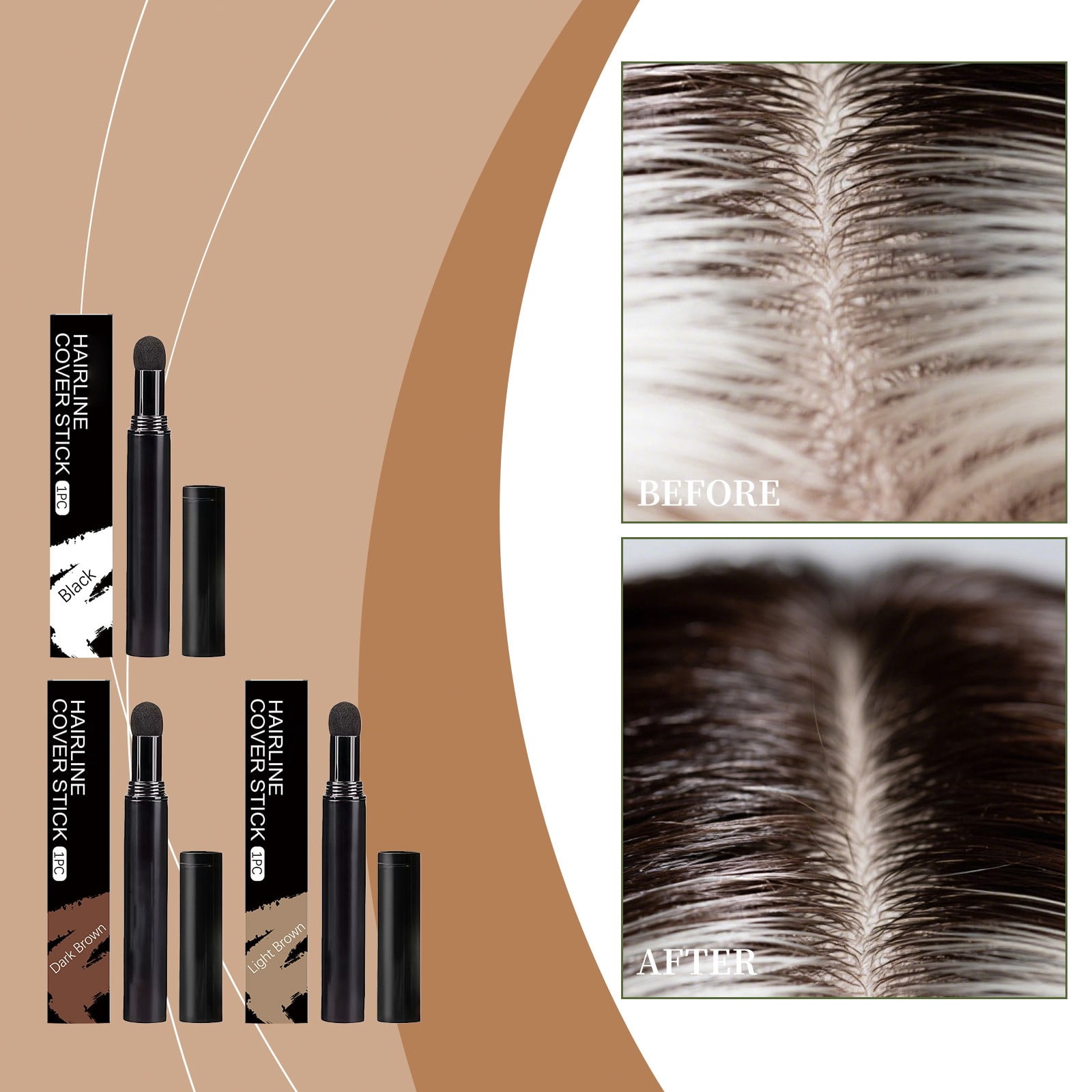 Vadktai Hairline Powder Stick for Temporary Gray Coverage - Waterproof ...