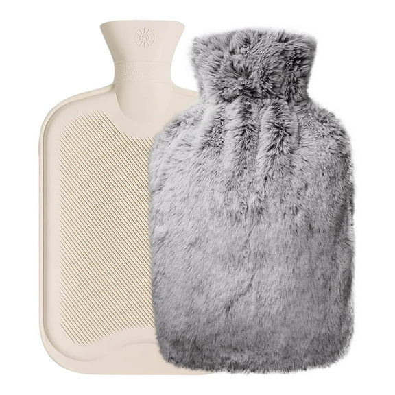 Hot Water Bottle with Soft Cover, 2L Bag for Menstrual Cramps, Neck and ...