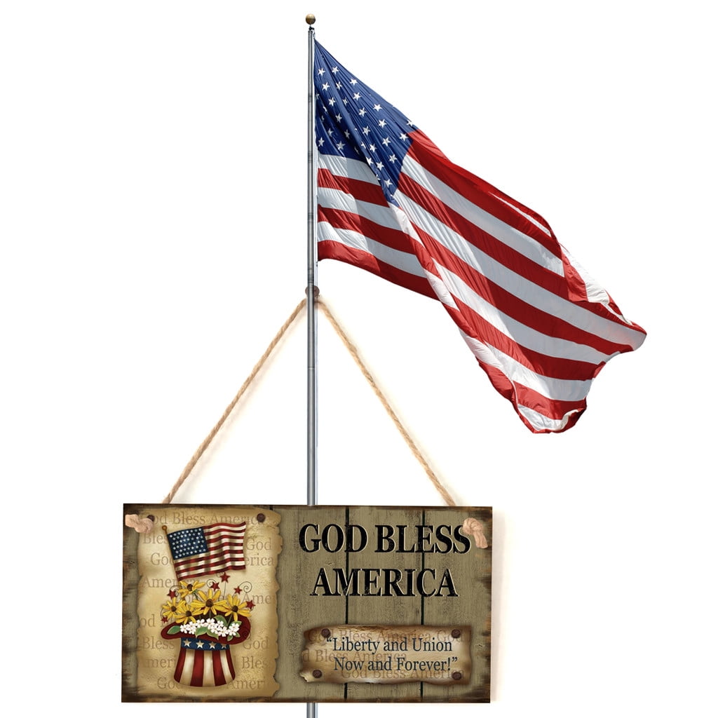 Vadktai Patriotic Welcome Door Decoration, 4th of July Wooden Sign ...