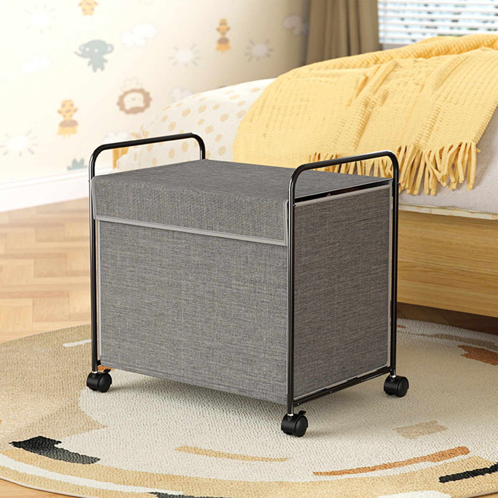 Vadktai Rolling Laundry Hamper with Lid, Laundry Sorter with Wheels ...