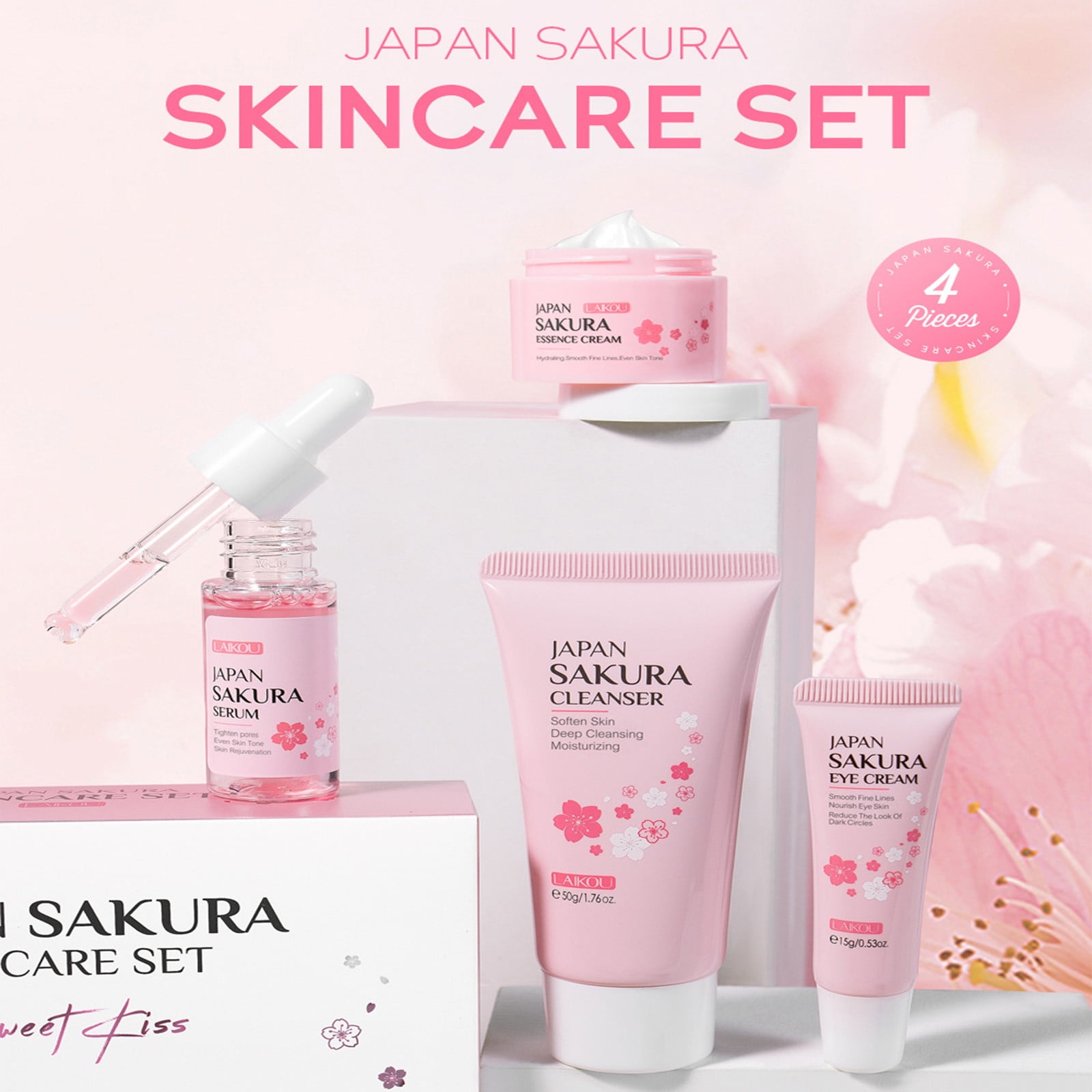 Vadktai Sakura Travel Skincare Set for Teenage Girls, Face Routine Set ...