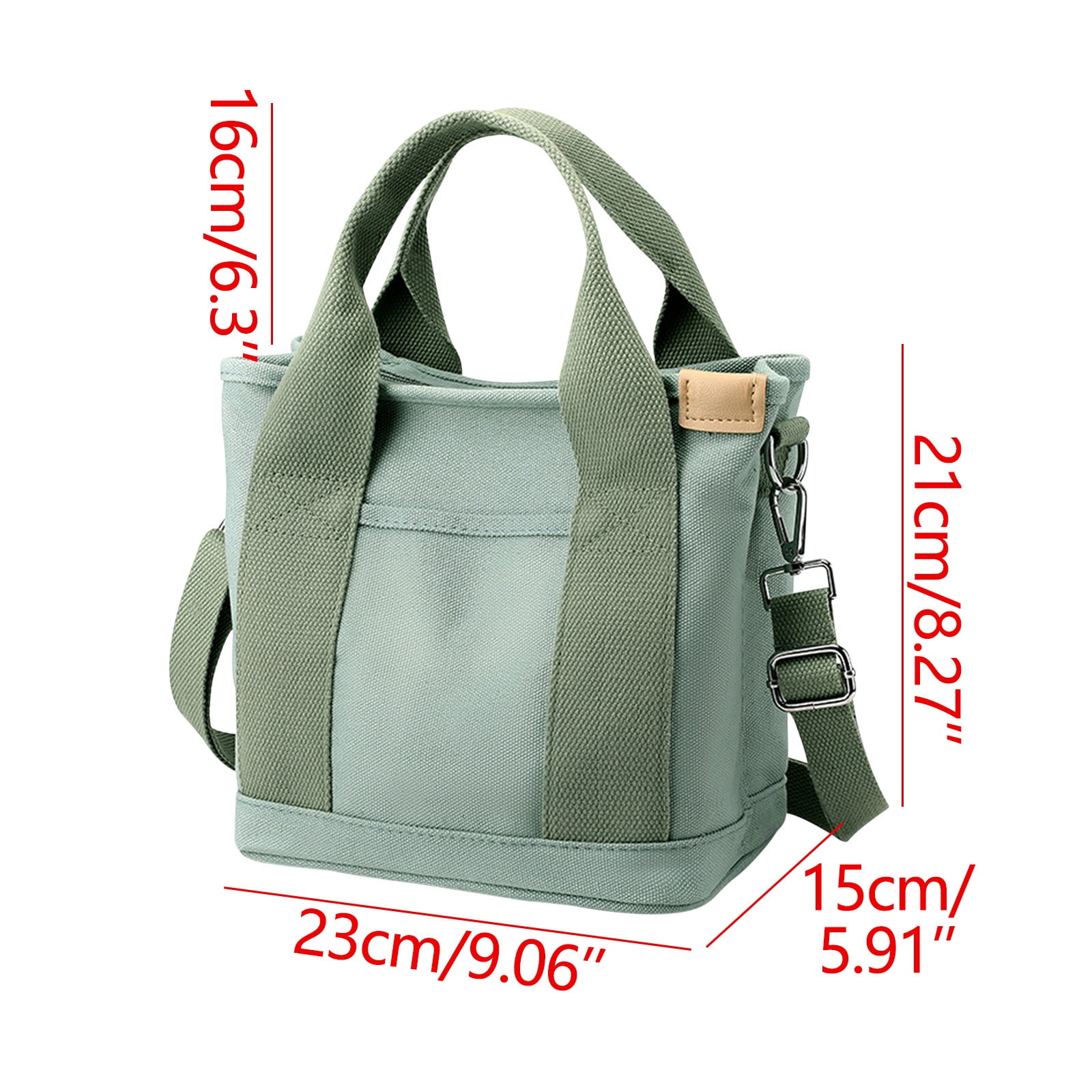 Vadktai Small Canvas Tote Bag with Zipper, Multi Pocket Shoulder ...