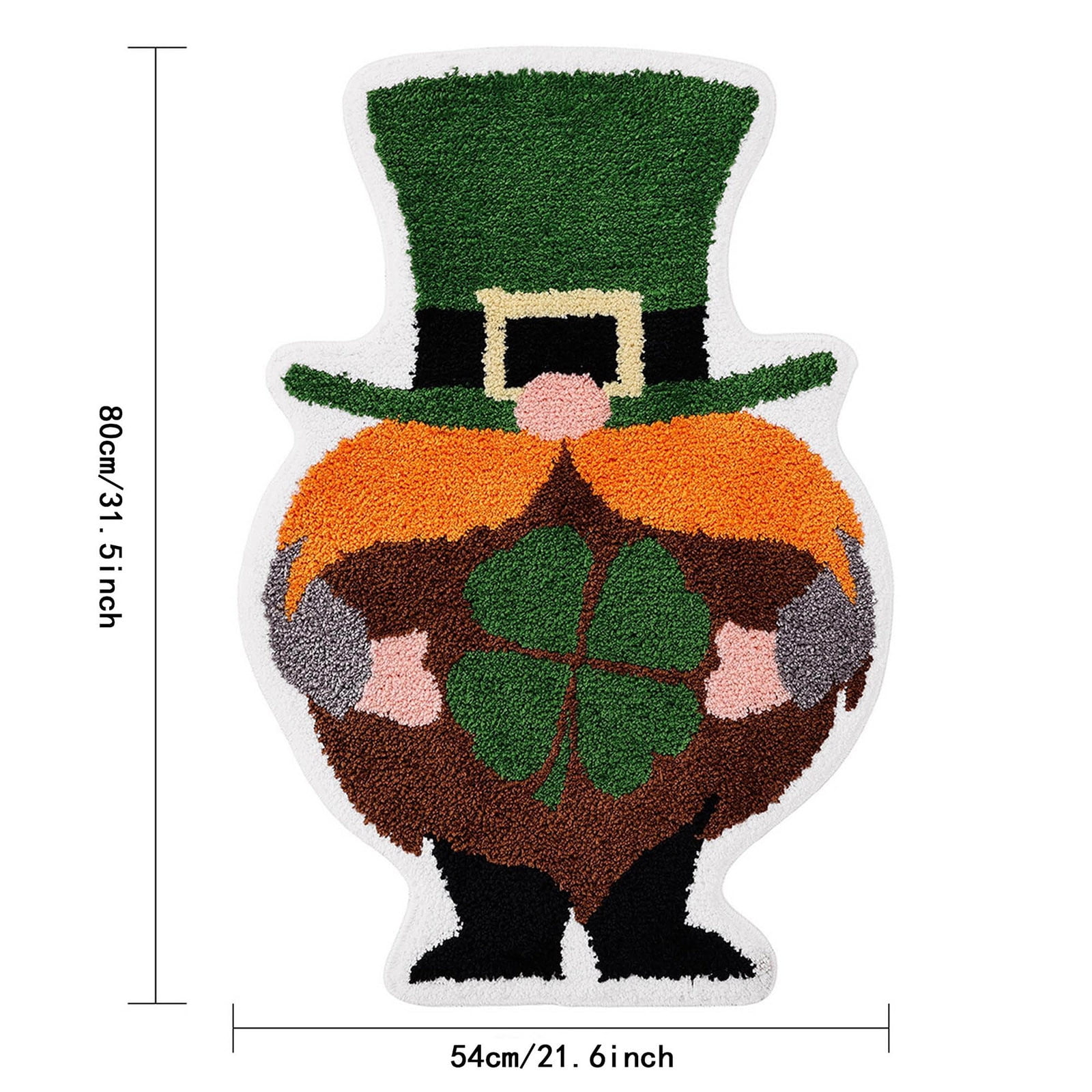 Vadktai St. Patrick's Day Shamrock Doormat Rug Clover Shape Indoor Rug ...