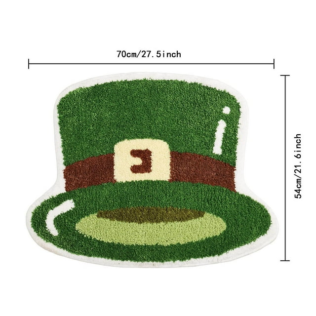 Vadktai St. Patrick's Day Shamrock Doormat Rug Clover Shape Indoor Rug ...