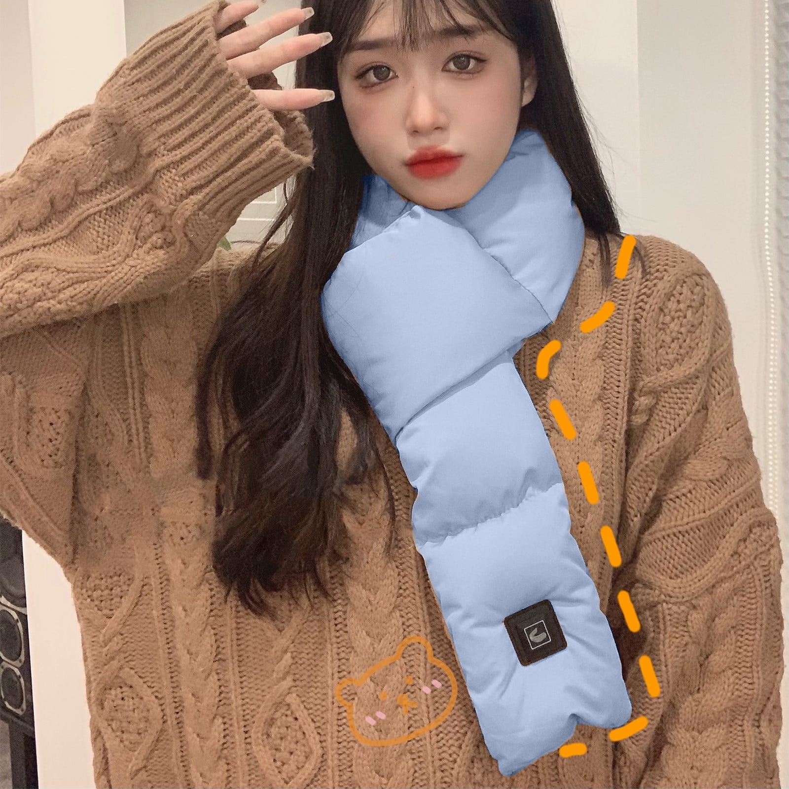 Vadktai USB Heated Scarf, Electric Neck Heating Pad Wrap for Pain ...