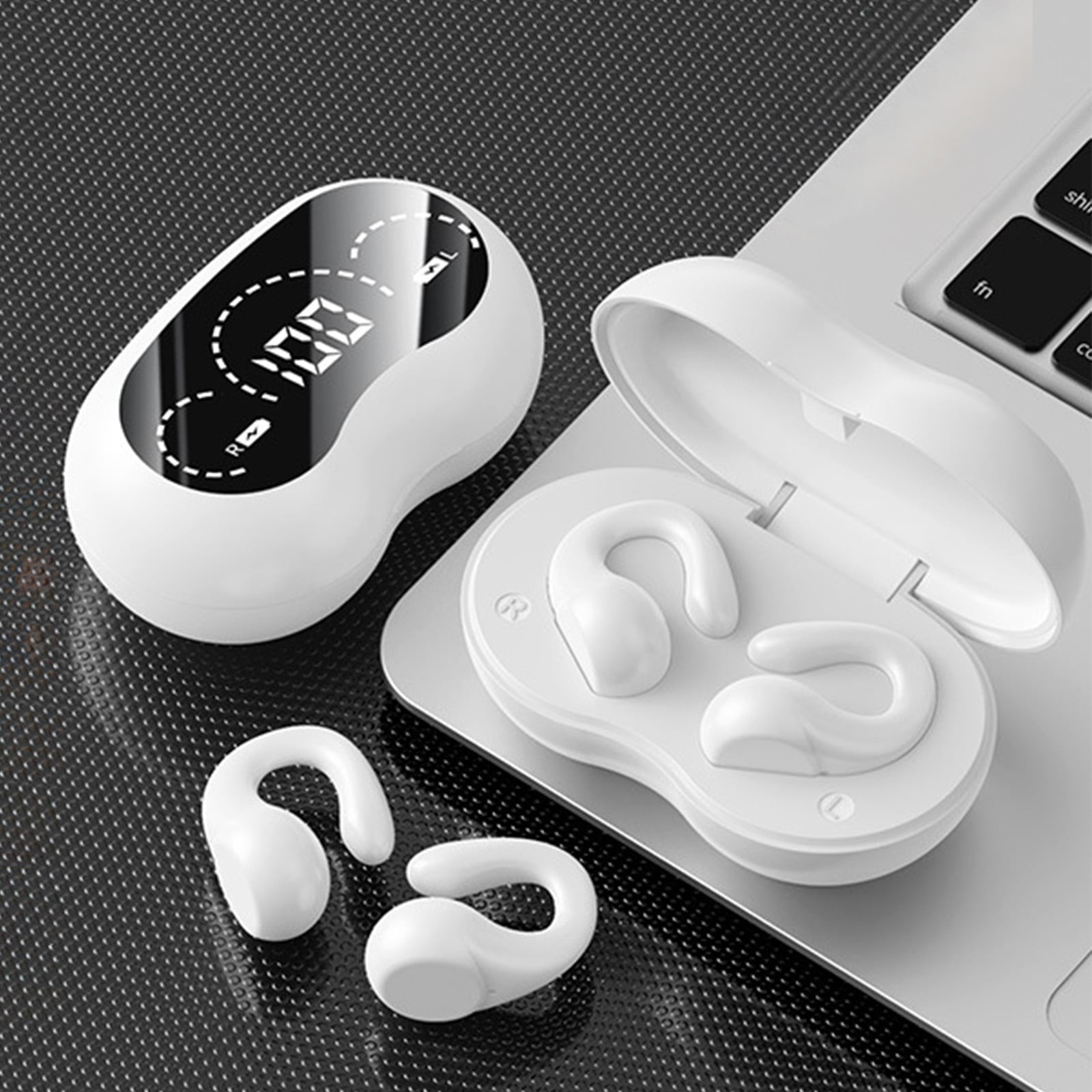 Vadktai Wireless Earbuds, Open Ear Clip Headphones, Air Conduction ...