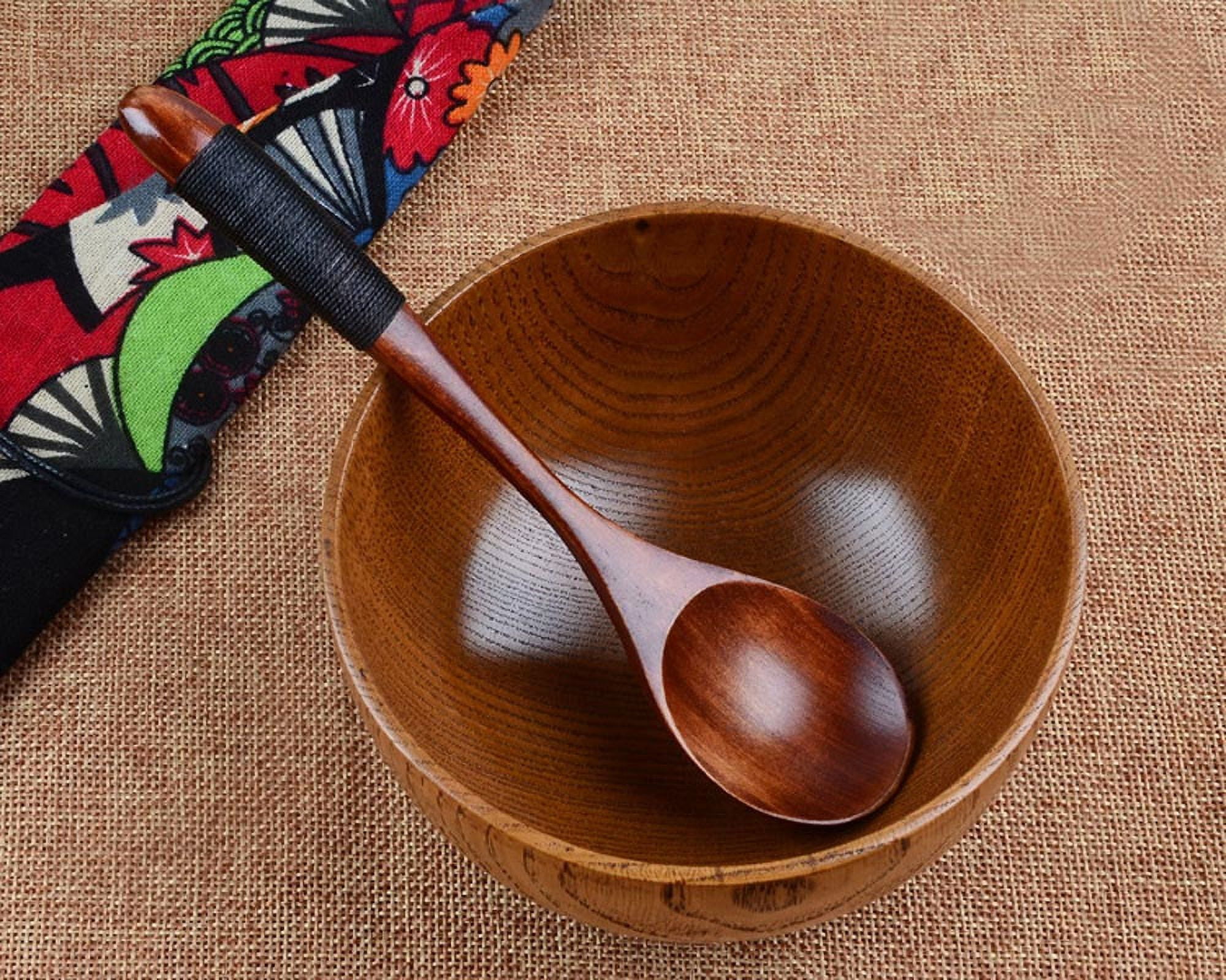 Vadktai Wooden Spoons, Wood Soup Spoons for Eating Mixing Stirring ...