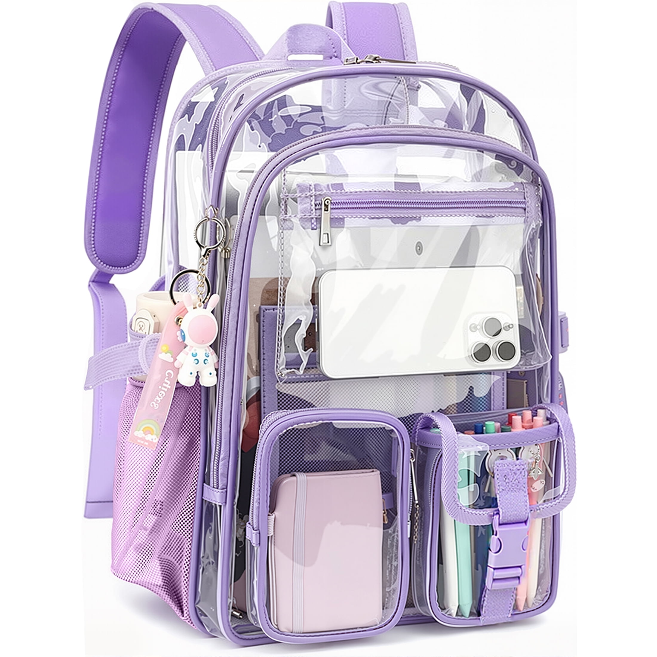 Vafful Clear Backpack Heavy Duty - Transparent PVC Backpack Clear ...