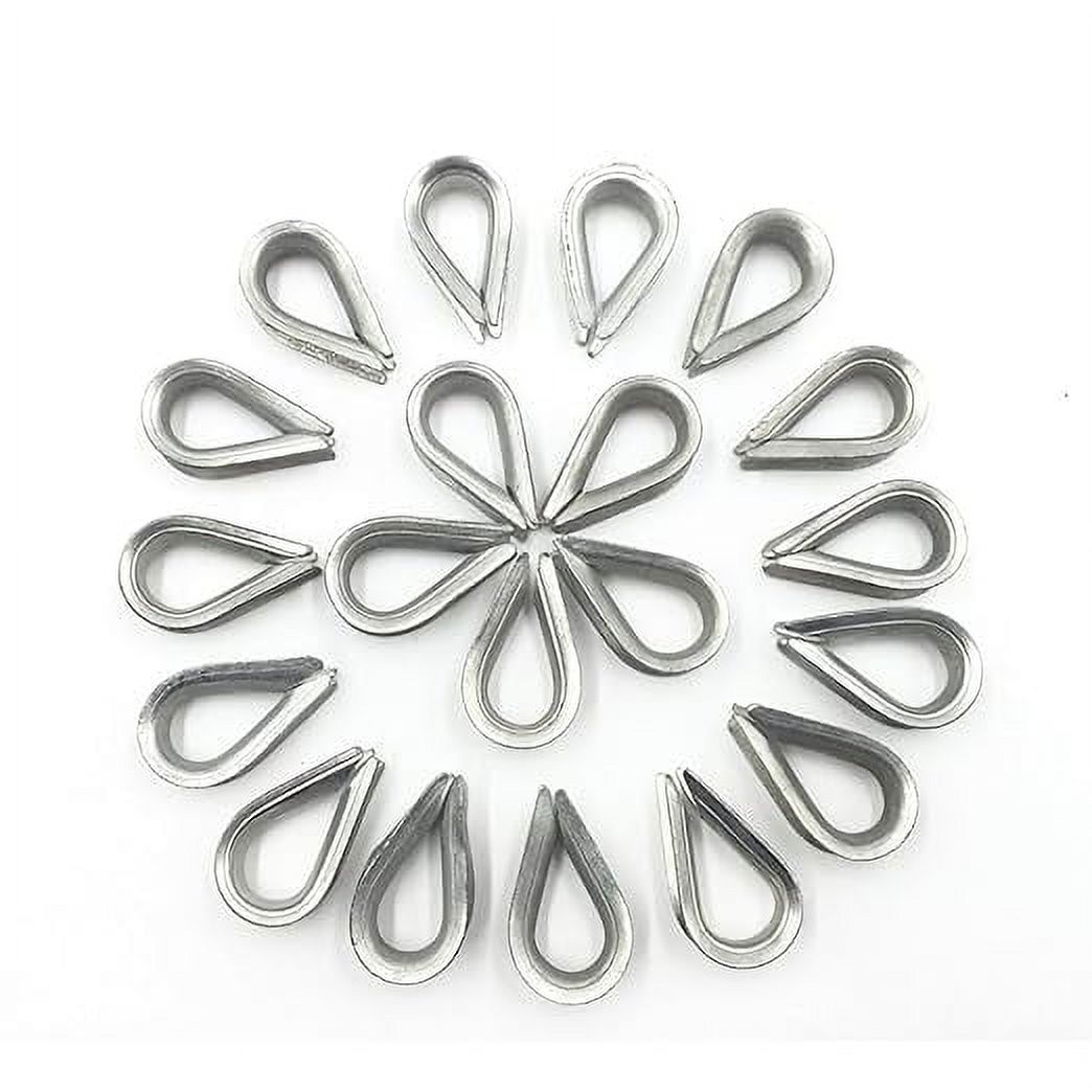 Vafon M6 Galvanized Steel 1/4" Diameter Wire Rope Cable 6mm Thimbles ...