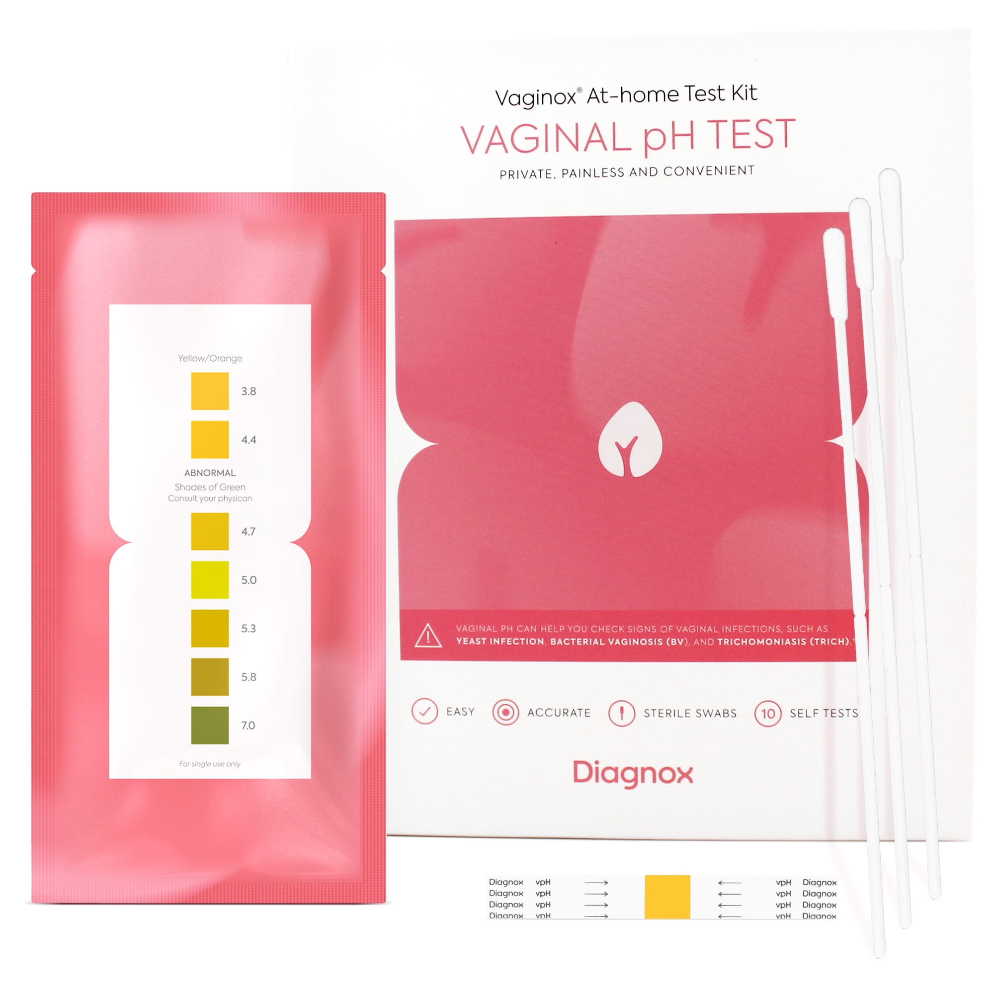 Vaginox Home Vaginal PH Test Kit - Bacterial Health Check with Sterile ...
