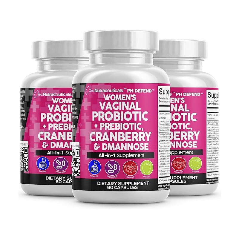 Vaginal Probiotics for Women with Cranberry Gummies, D-Mannose ...