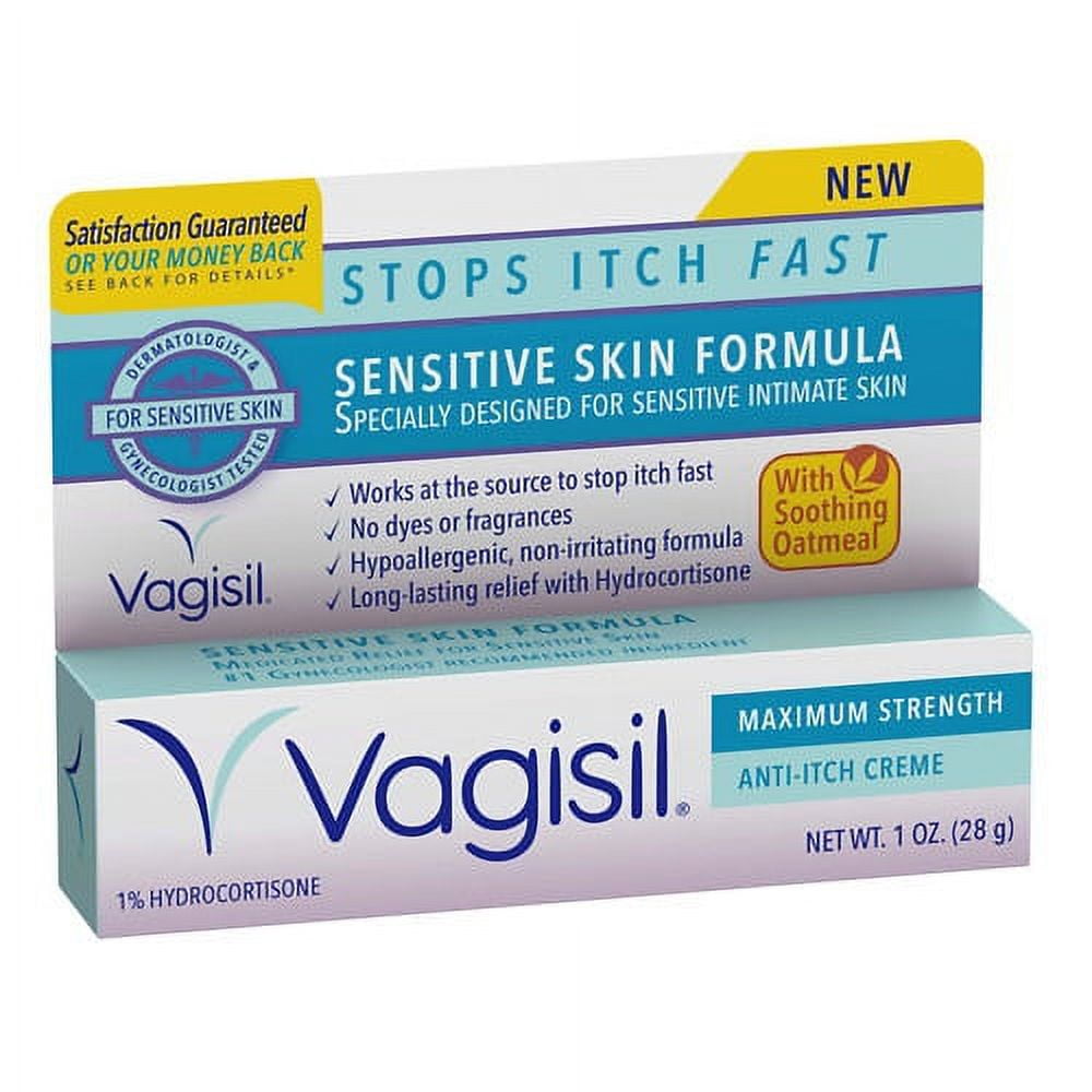 Vagisil Maximum Strength Anti-Itch Cream With Soothing Oatmeal, 1 oz, 3 ...