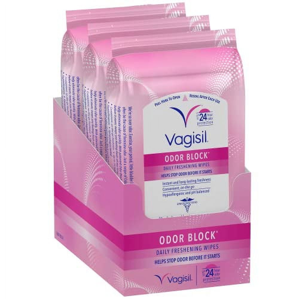 Vagisil Odor Block Feminine Hygiene Wipes, Hypoallergenic, Gynecologist ...
