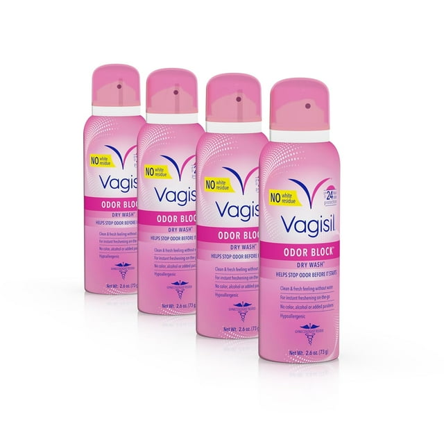 Vagisil Feminine Odor Block Dry Wash, Sensitive Intimate Control, 2.6 oz., Pack of 4 - Walmart.com