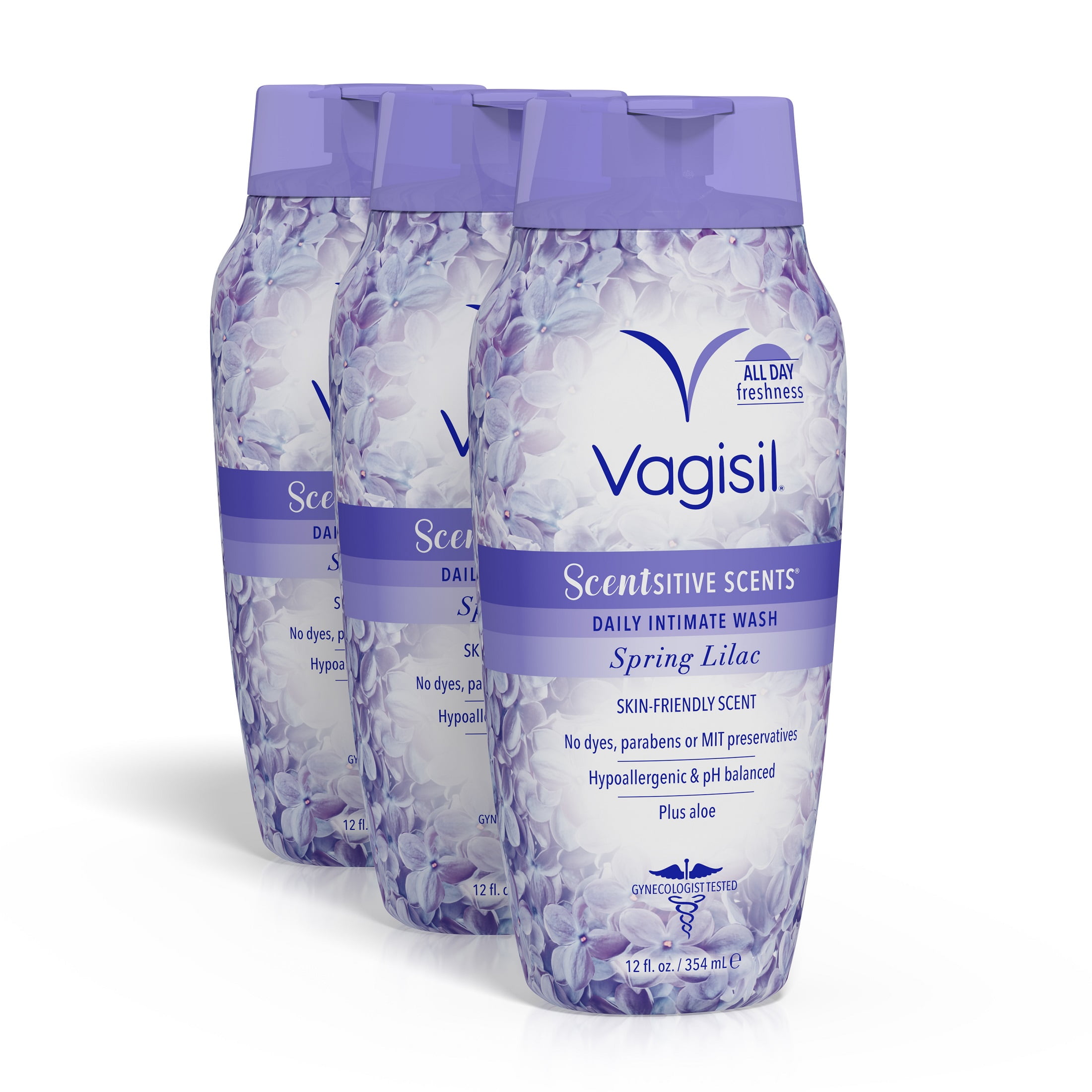 Vagisil Sensitive Scents Feminine Wash, Spring Lilac Scent, 12 oz, 3 ...